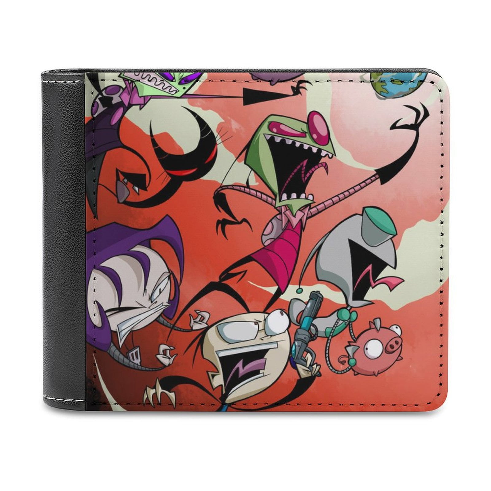 Invader Zim Leather Wallet Slim Card Wallet Bifold RFID Blocking Card ...