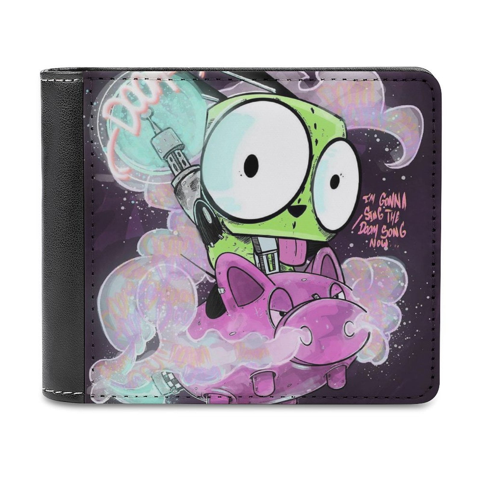 Invader Zim Leather Wallet Slim Card Wallet Bifold RFID Blocking Card ...