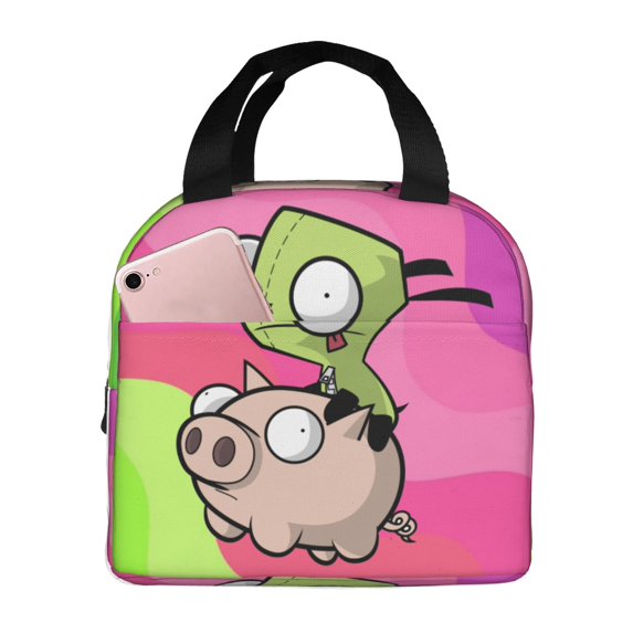 Invader Zim Lunch Bag Tote Bag Insulated Lunch Box Picnic Beach Fishing ...