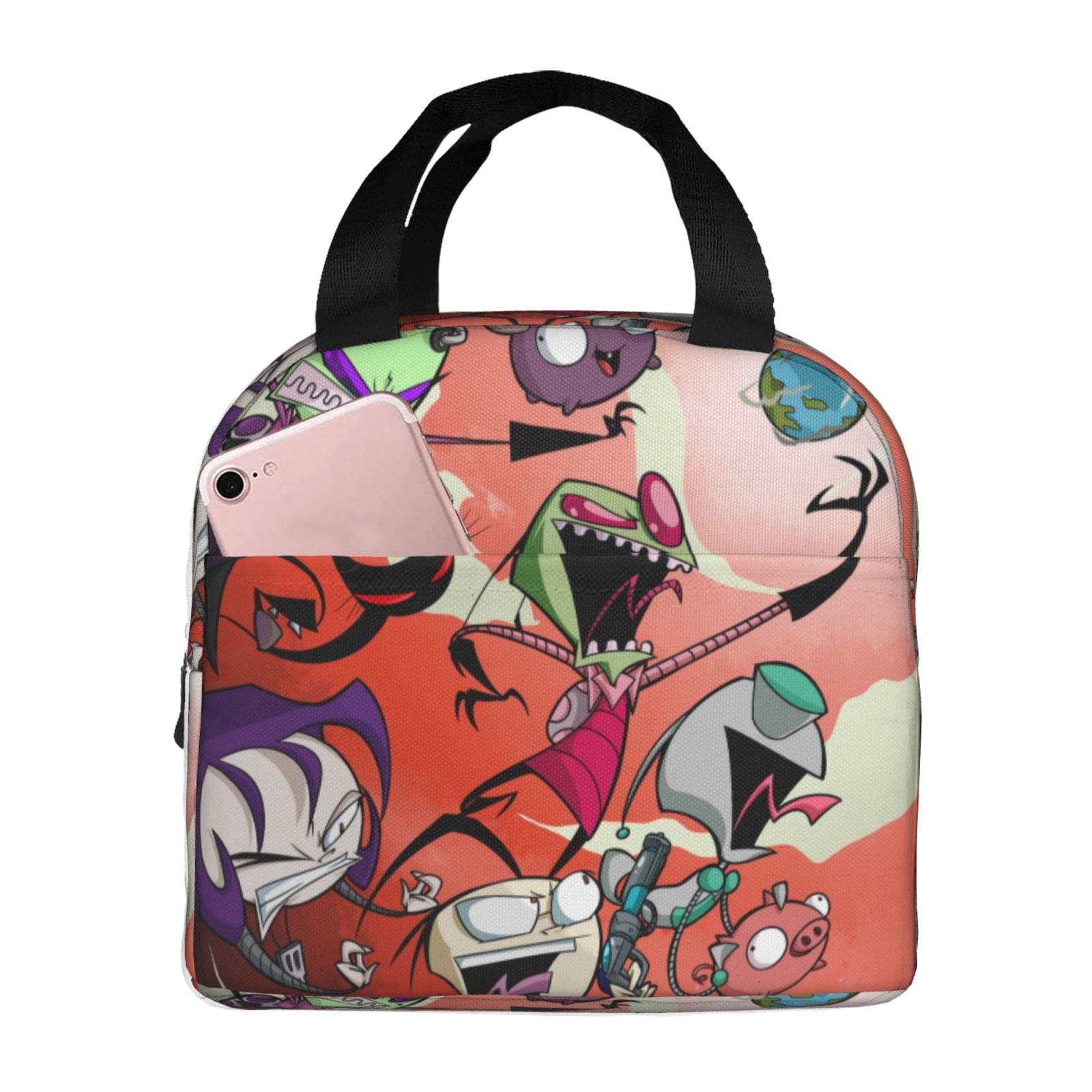 Invader Zim Lunch Bags Lunchbox Portable Tote Bag Insulated Bento Bag ...