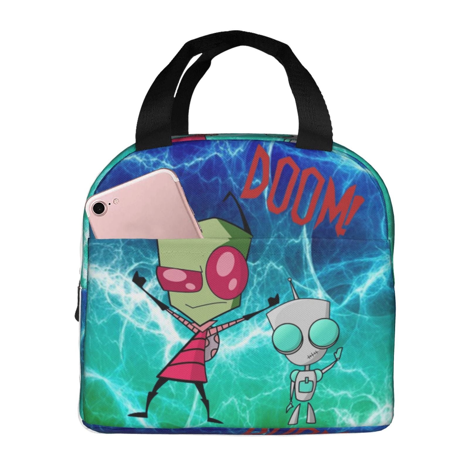 Invader Zim Lunch Bags Lunchbox Portable Tote Bag Insulated Bento Bag ...