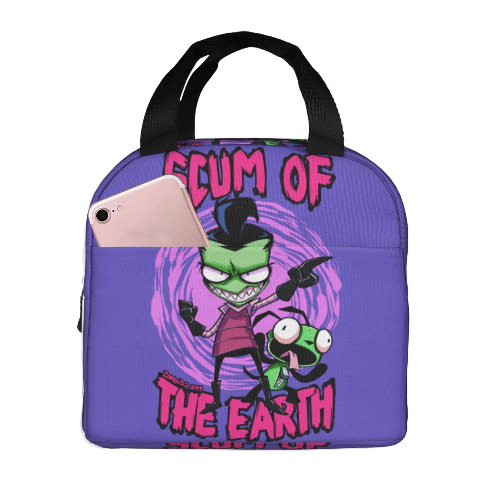 Invader Zim Lunch Bags Lunchbox Portable Tote Bag Insulated Bento Bag ...