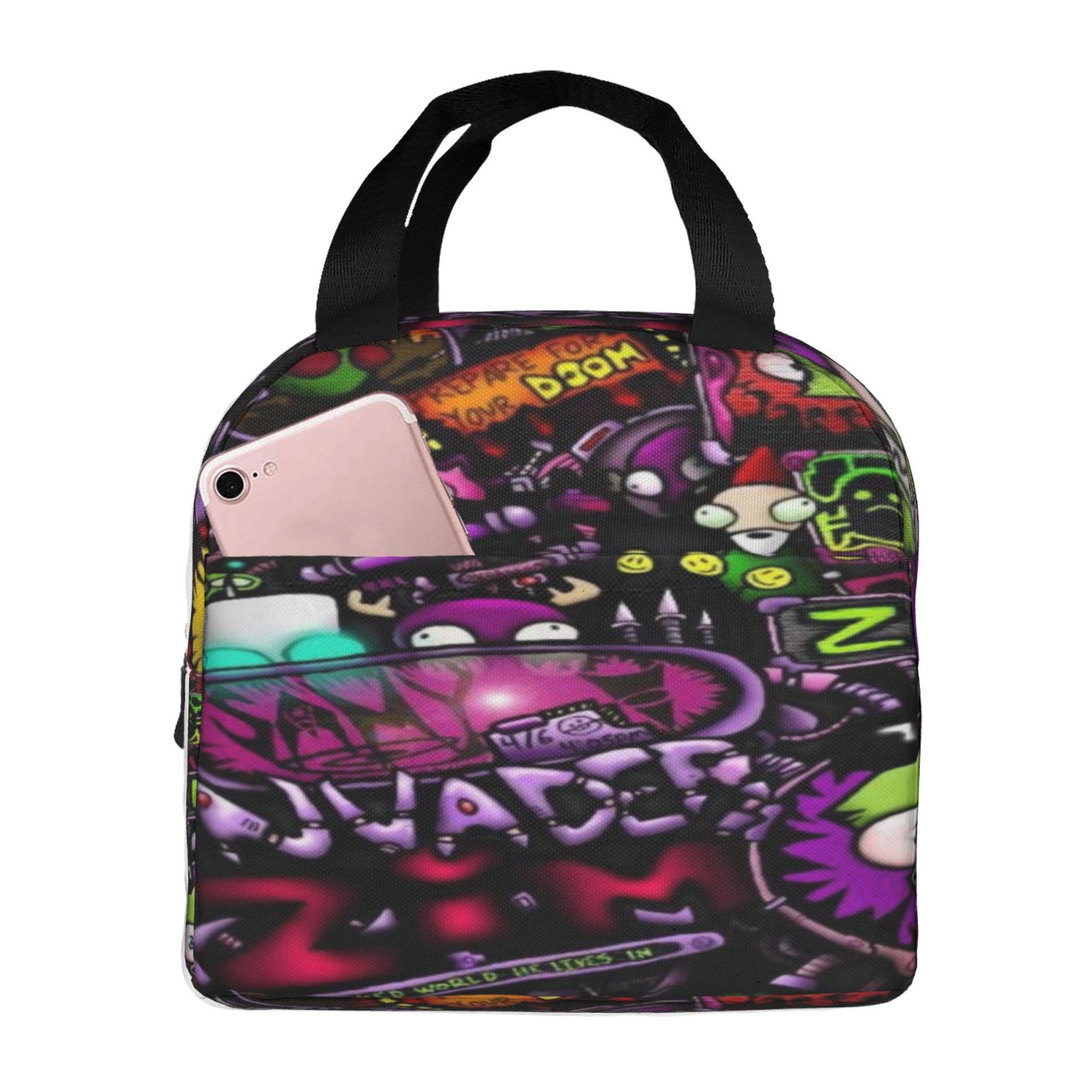 Invader Zim Lunch Box Insulated Lunch Bag Reusable Cooler Lunch Tote ...
