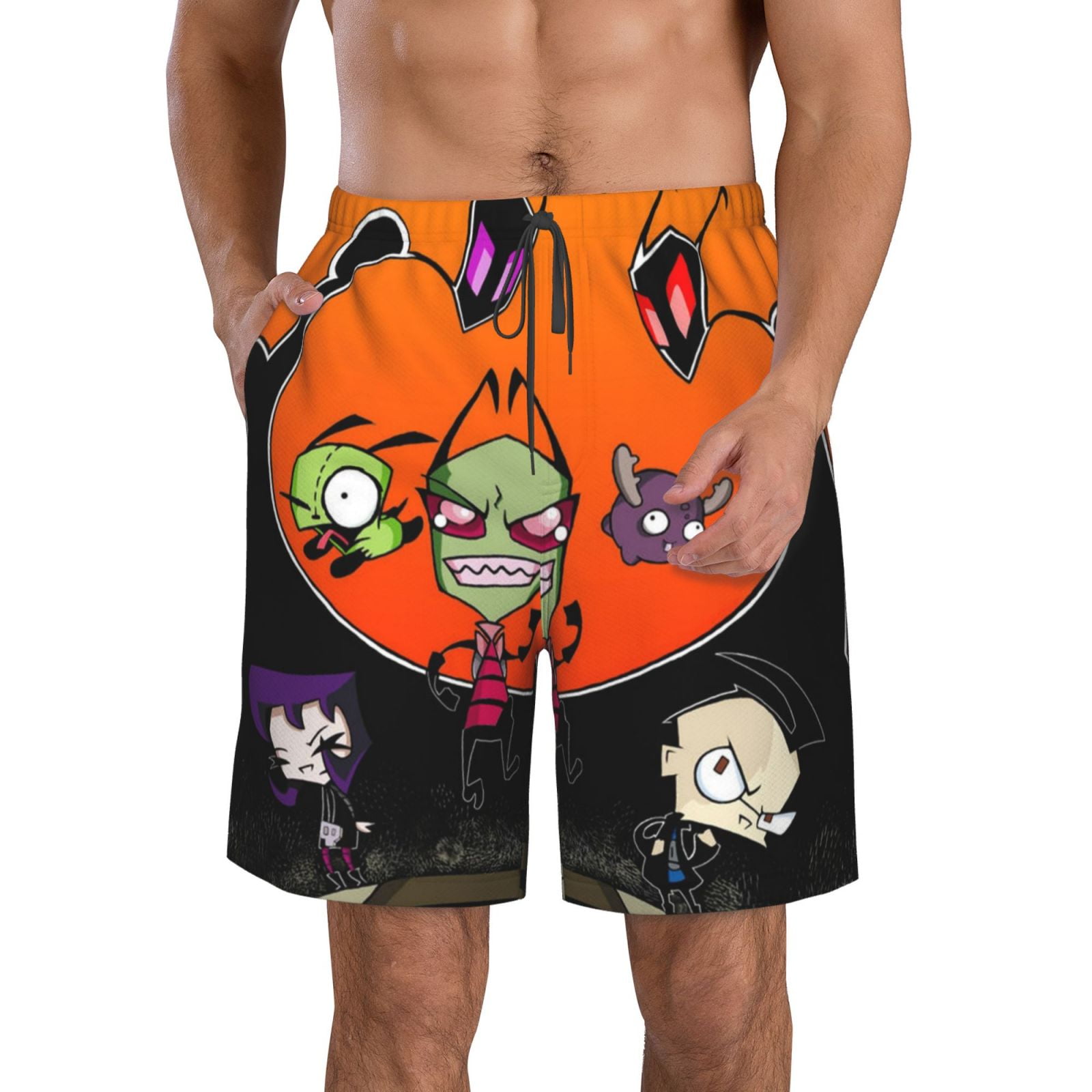 Invader Zim Men's Beach Shorts Swim Trunks Casual Quick Dry Board ...
