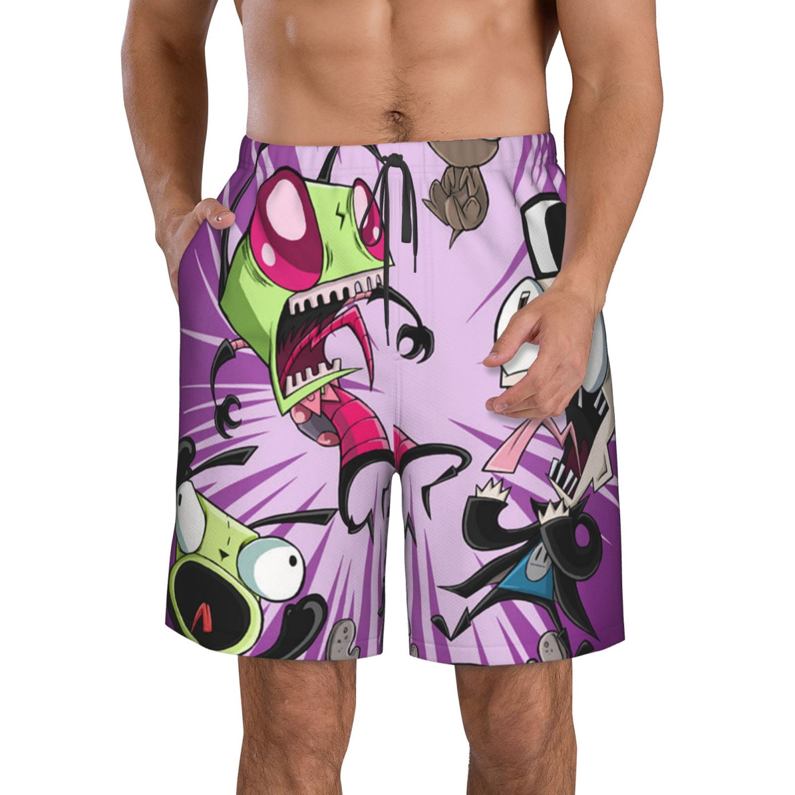 Invader Zim Men's Beach Shorts Swim Trunks Casual Quick Dry Board ...