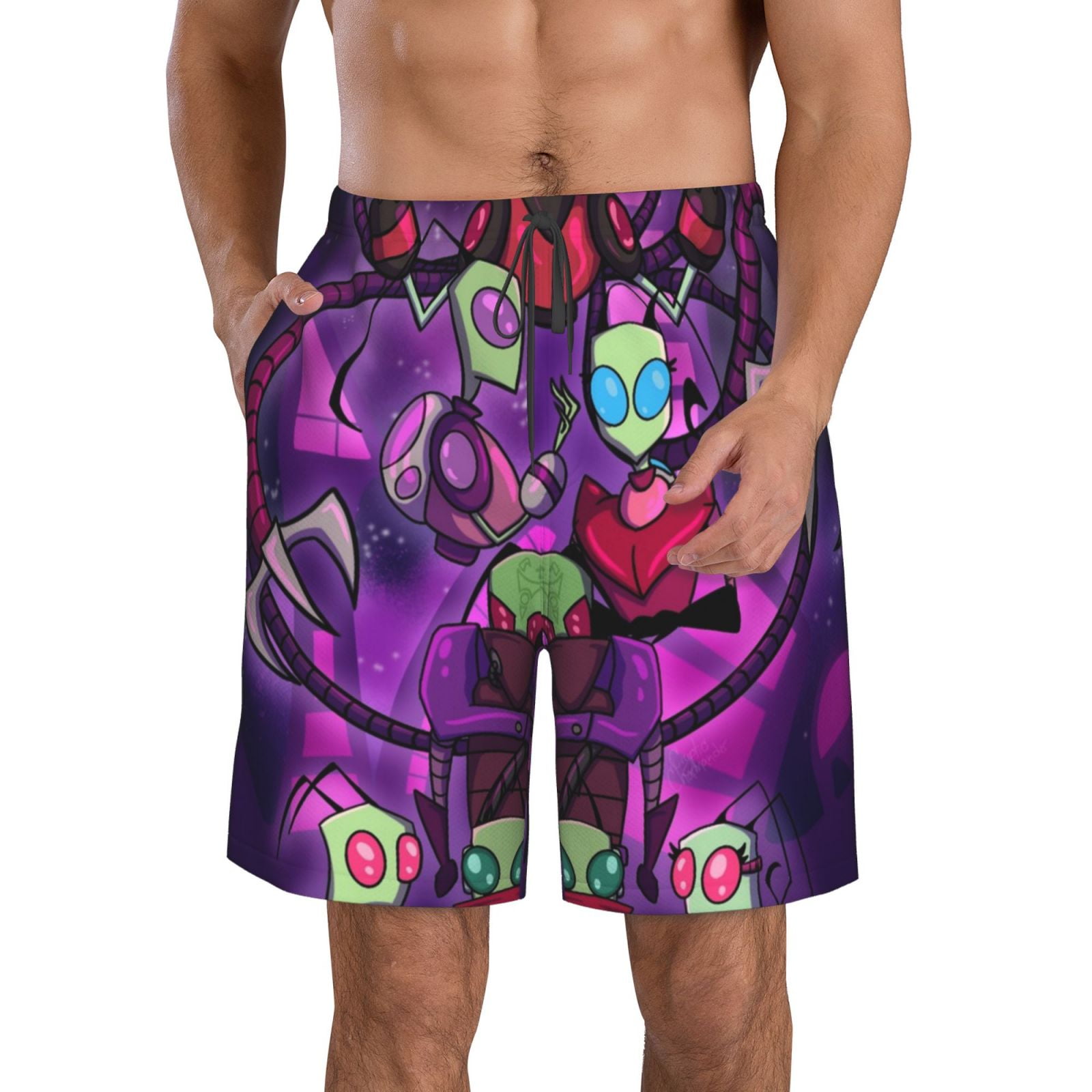 Invader Zim Men's Beach Shorts Swim Trunks Casual Quick Dry Board ...