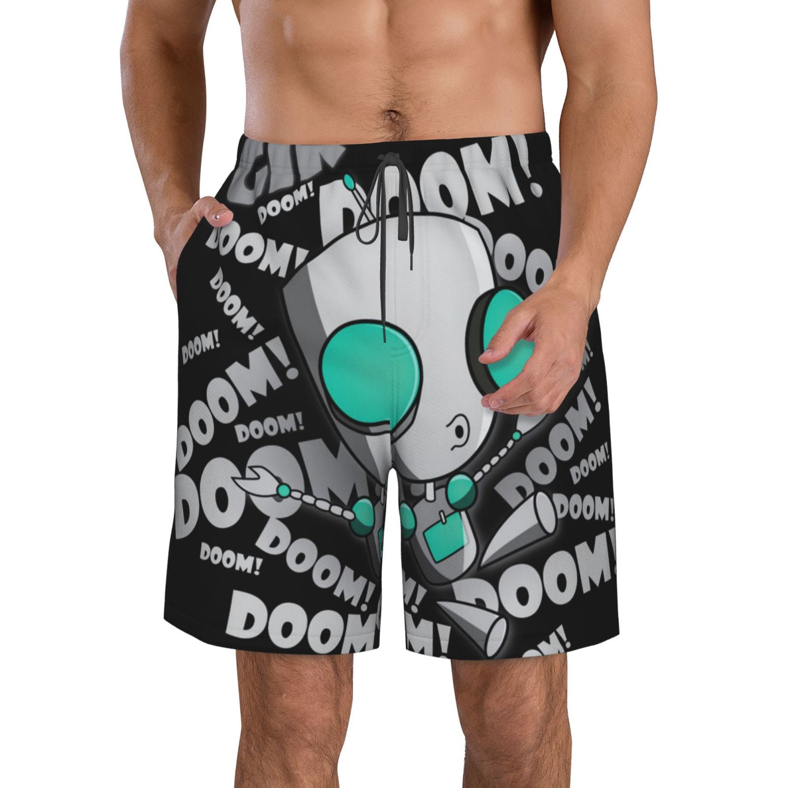 Invader Zim Men's Beach Shorts Swim Trunks Casual Quick Dry Board ...