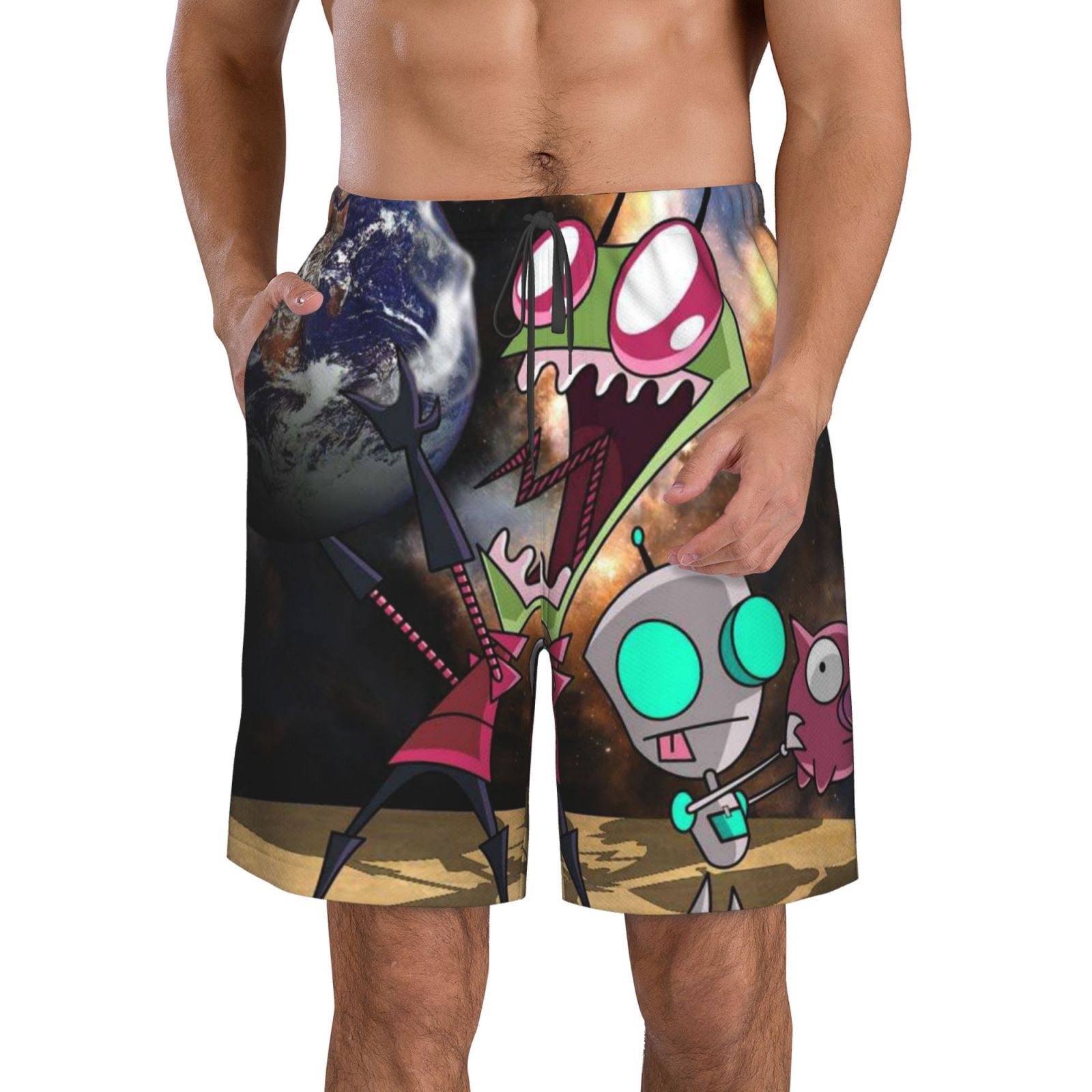 Invader Zim Men's Beach Shorts Swim Trunks Casual Quick Dry Board ...