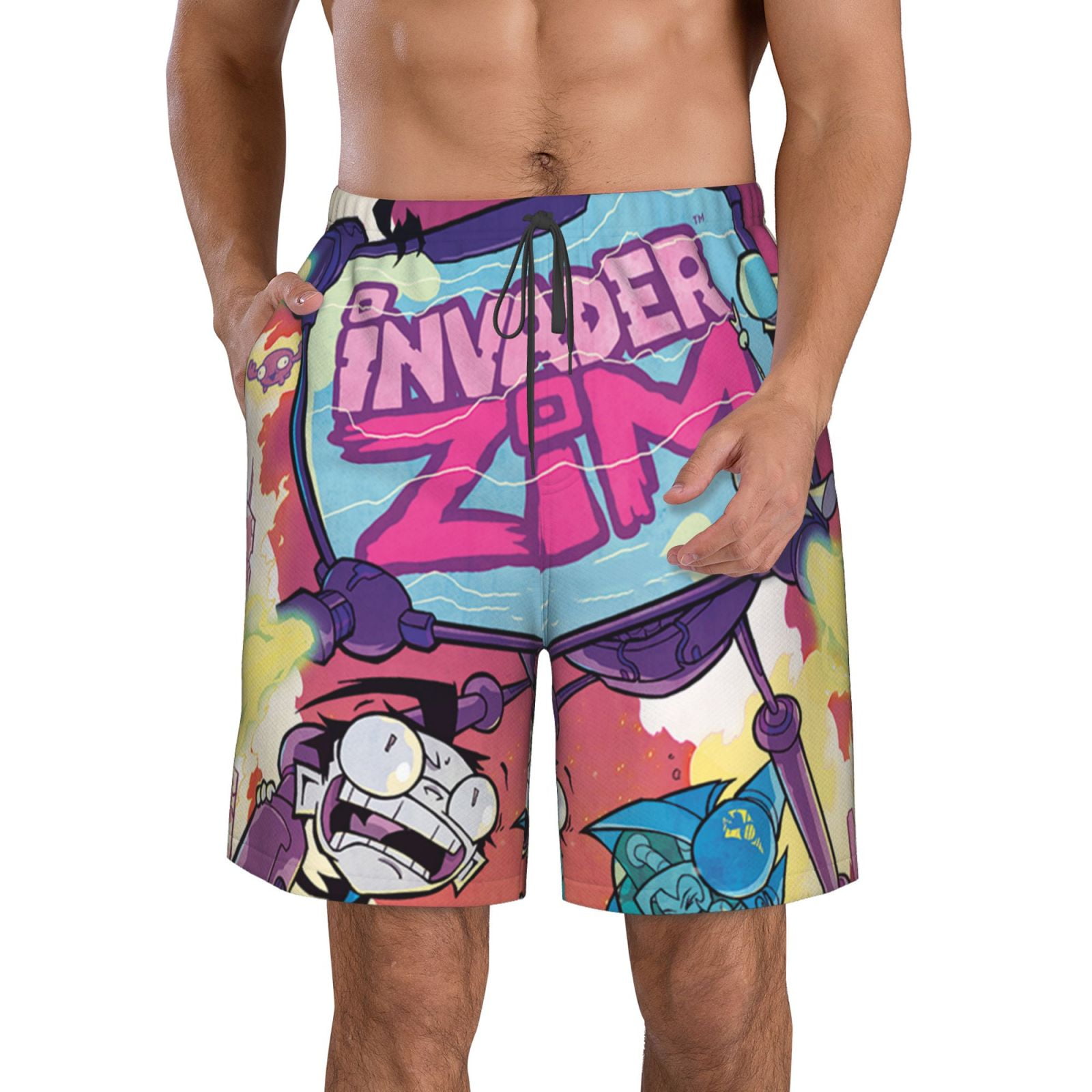 Invader Zim Men's Beach Shorts Swim Trunks Casual Quick Dry Board ...