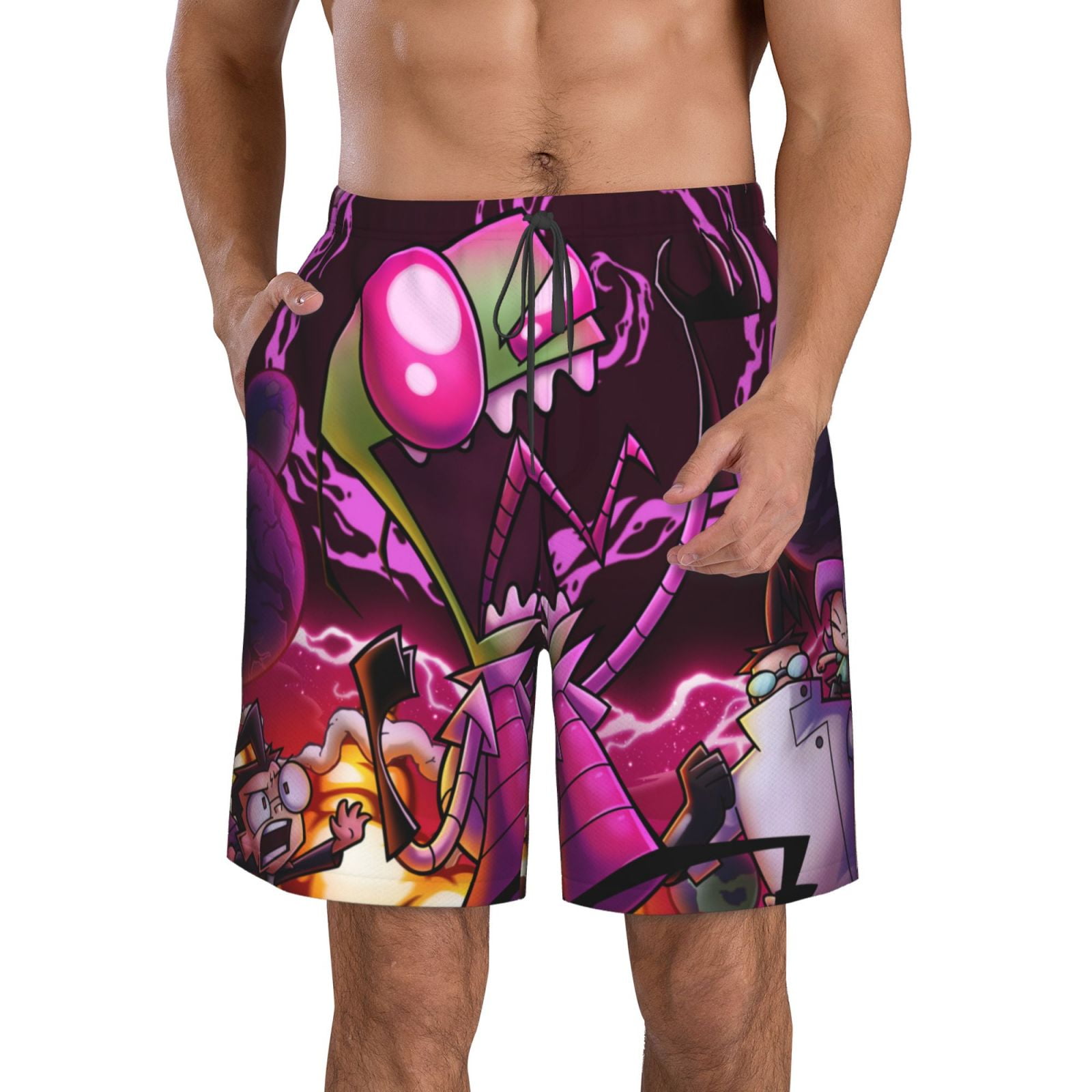 Invader Zim Men's Beach Shorts Swim Trunks Casual Quick Dry Board ...