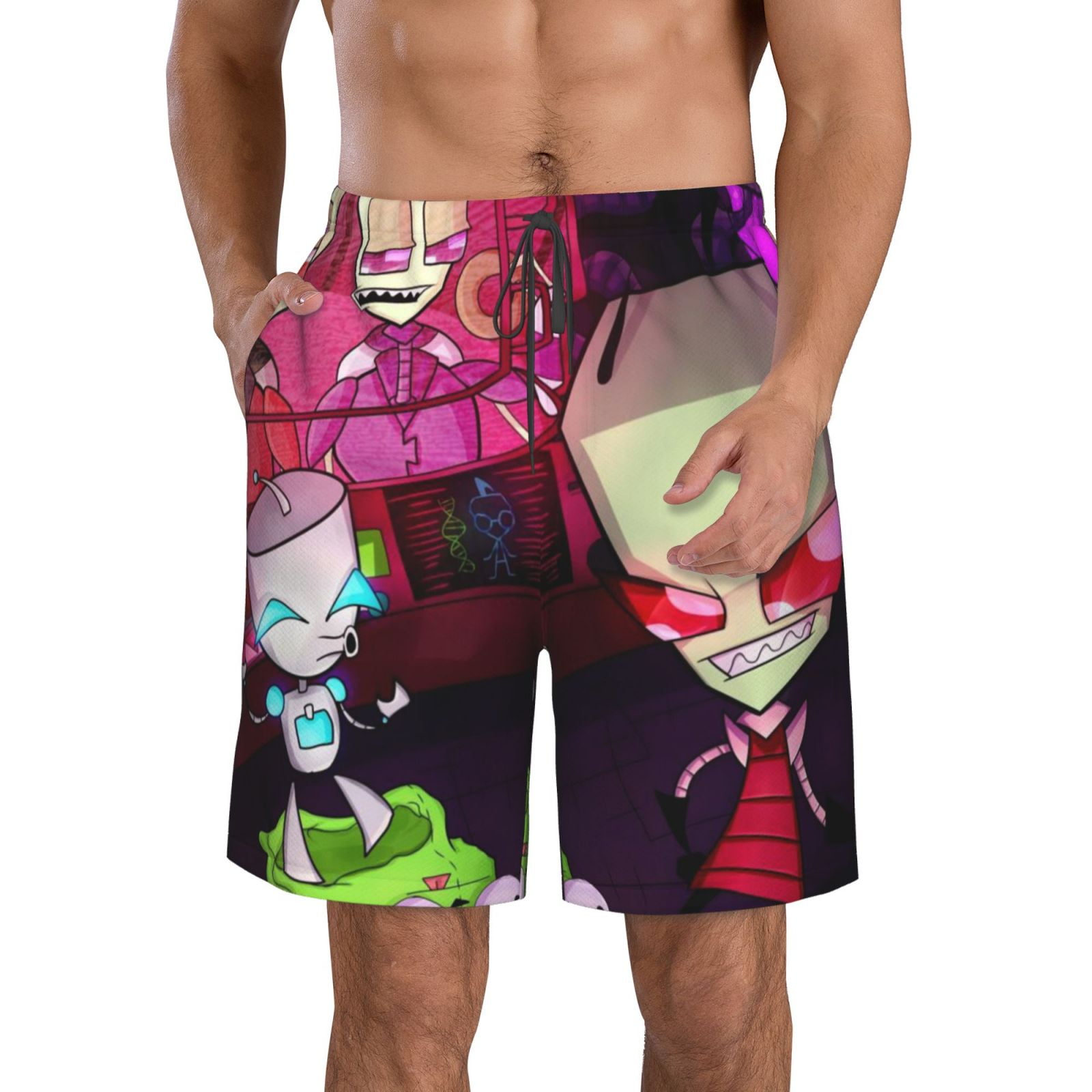 Invader Zim Men's Beach Shorts Swim Trunks Casual Quick Dry Board ...