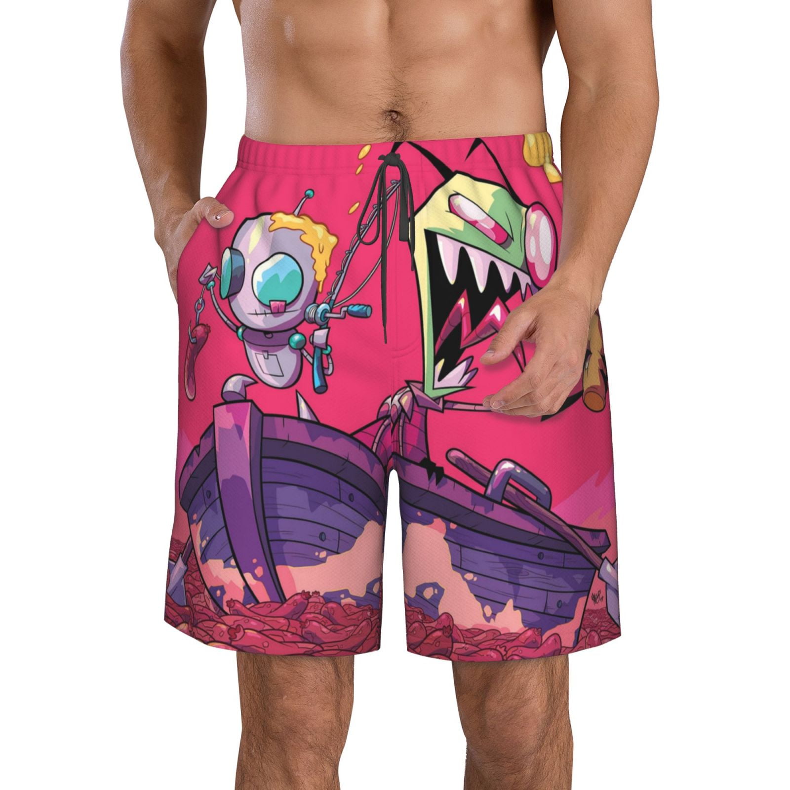 Invader Zim Men's Beach Shorts Swim Trunks Casual Quick Dry Board ...
