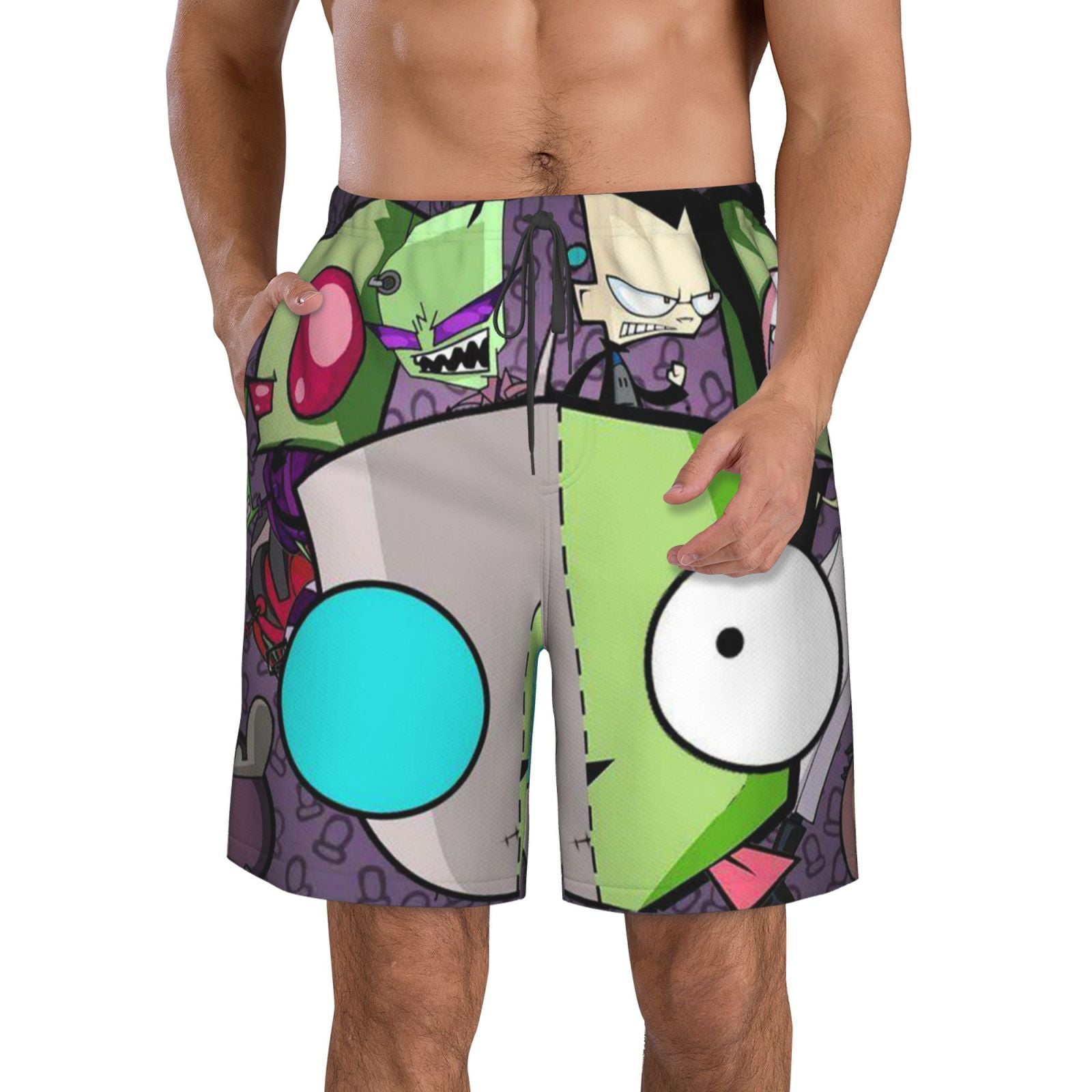Invader Zim Men's Beach Shorts Swim Trunks Casual Quick Dry Board ...