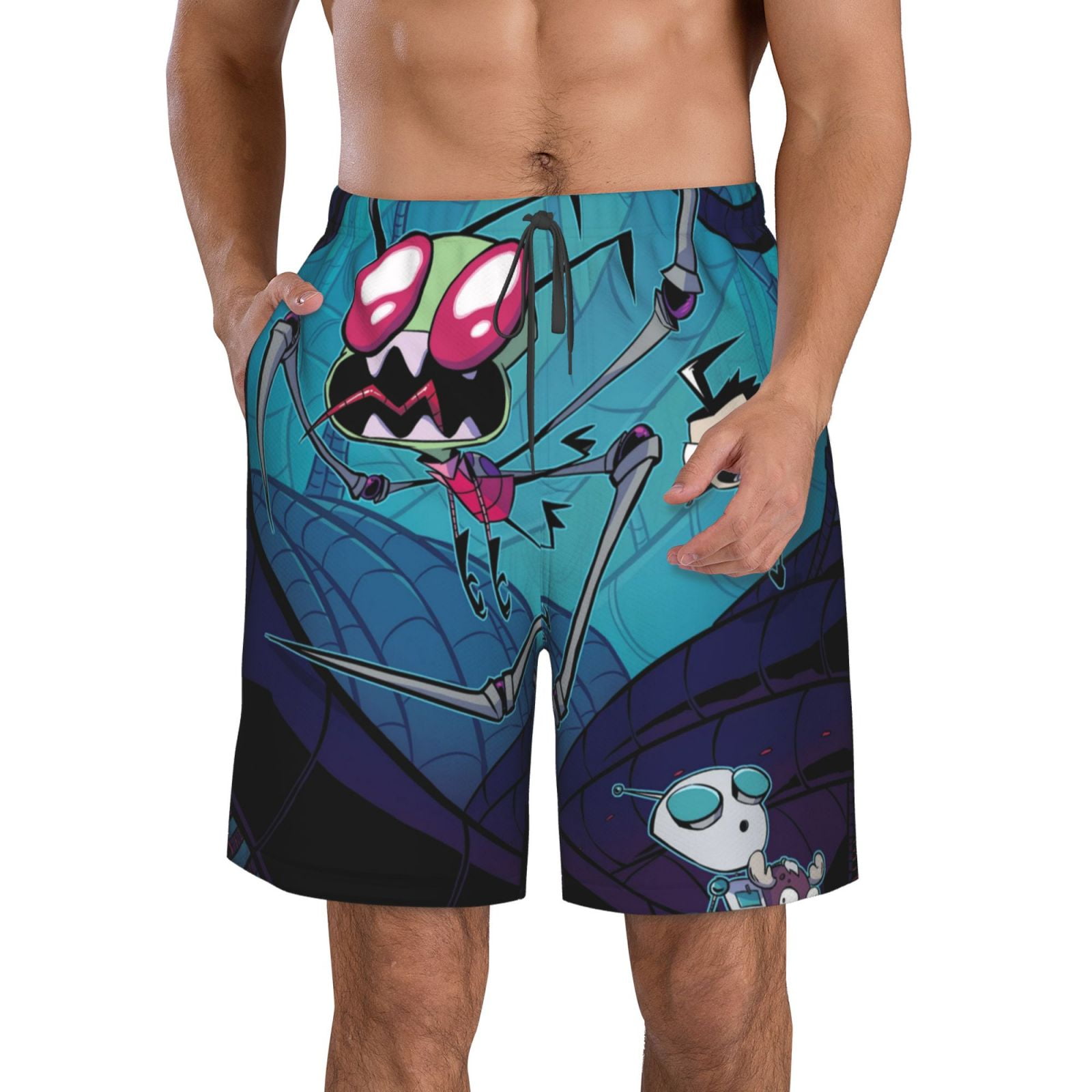 Invader Zim Men's Beach Shorts Swim Trunks Casual Quick Dry Board ...