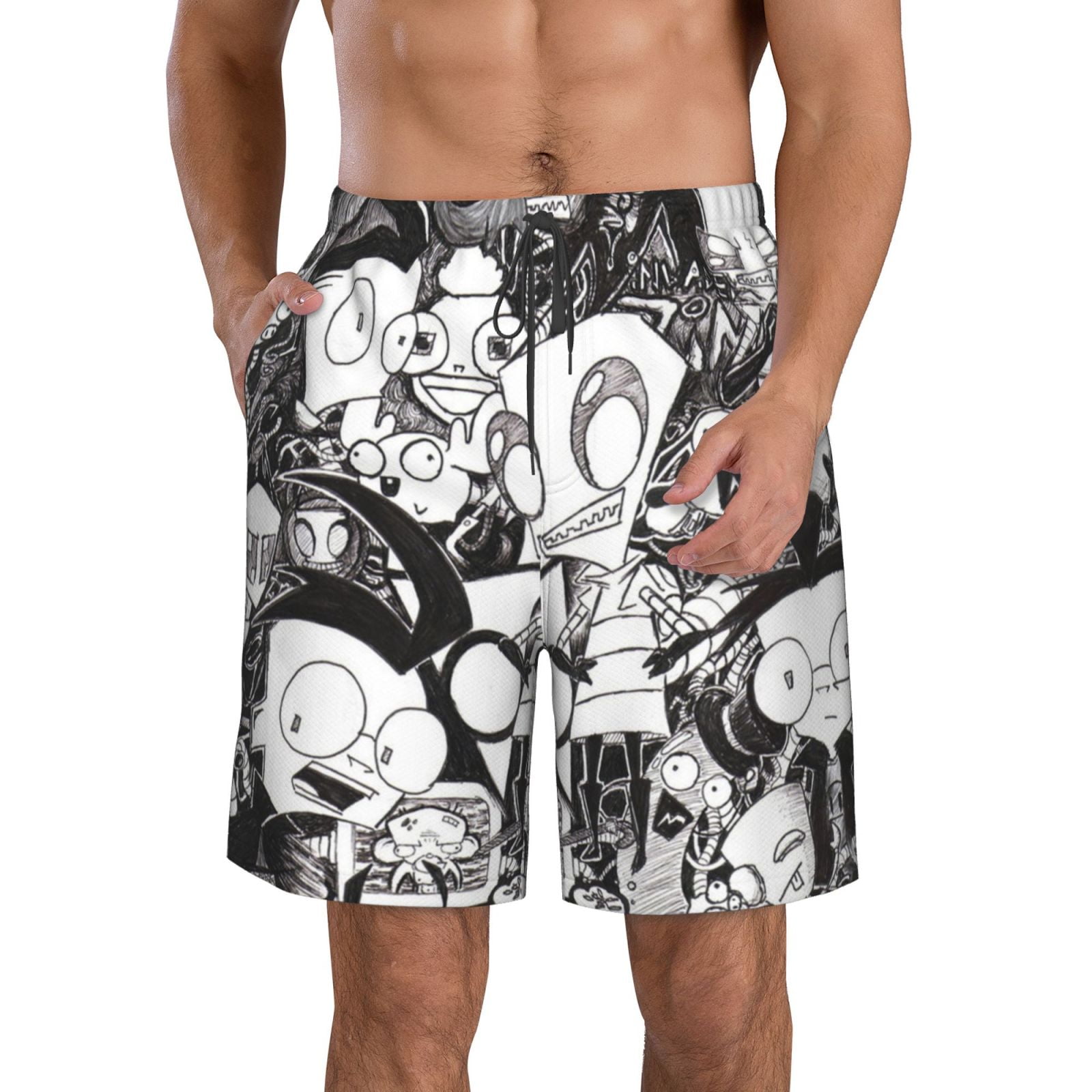 Invader Zim Men's Beach Shorts Swim Trunks Casual Quick Dry Board ...