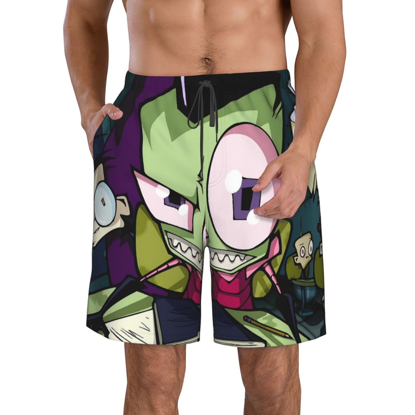 Invader Zim Men's Beach Shorts Swim Trunks Casual Quick Dry Board ...