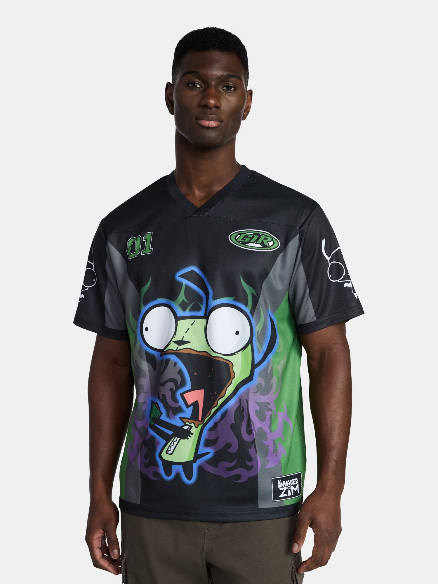 Invader Zim Men's and Big Men's Front Back Graphic Soccer Jersey with ...