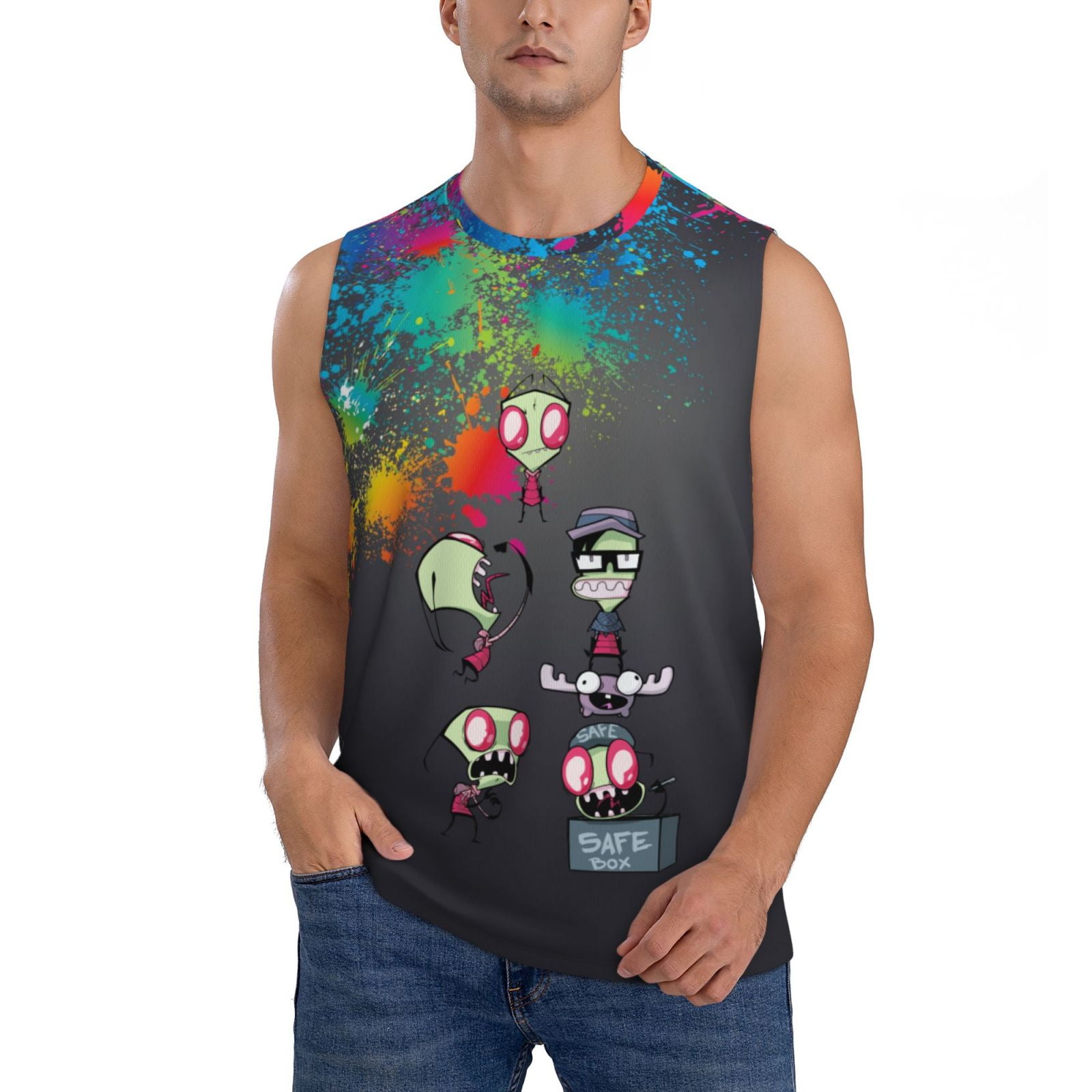 Invader Zim Men's Tank Top Lightweight Summer Sleeveless Tee Shirt ...