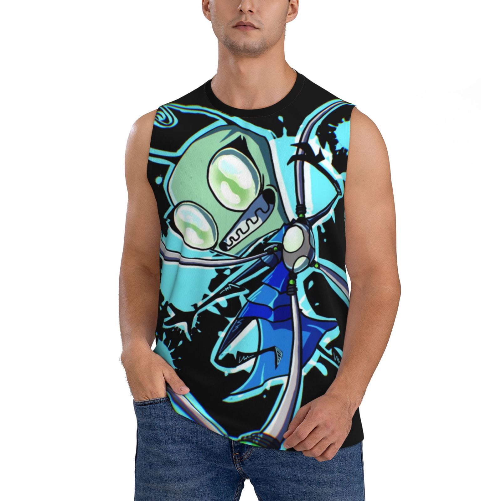 Invader Zim Men's Tank Top Lightweight Summer Sleeveless Tee Shirt ...
