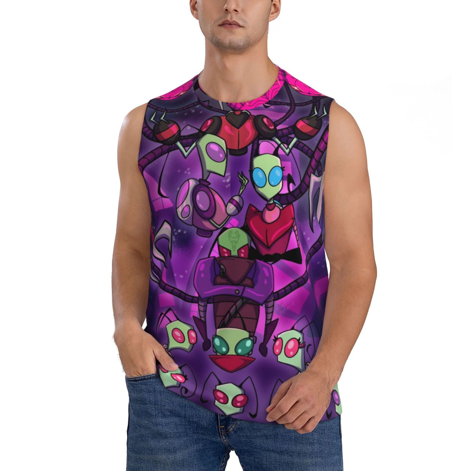 Invader Zim Men's Tank Top Lightweight Summer Sleeveless Tee Shirt ...