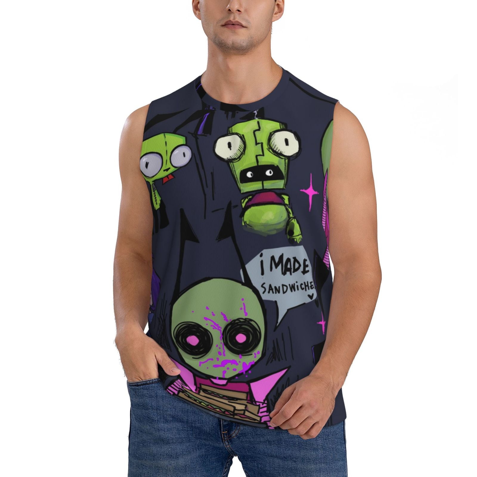 Invader Zim Men's Tank Top Lightweight Summer Sleeveless Tee Shirt ...