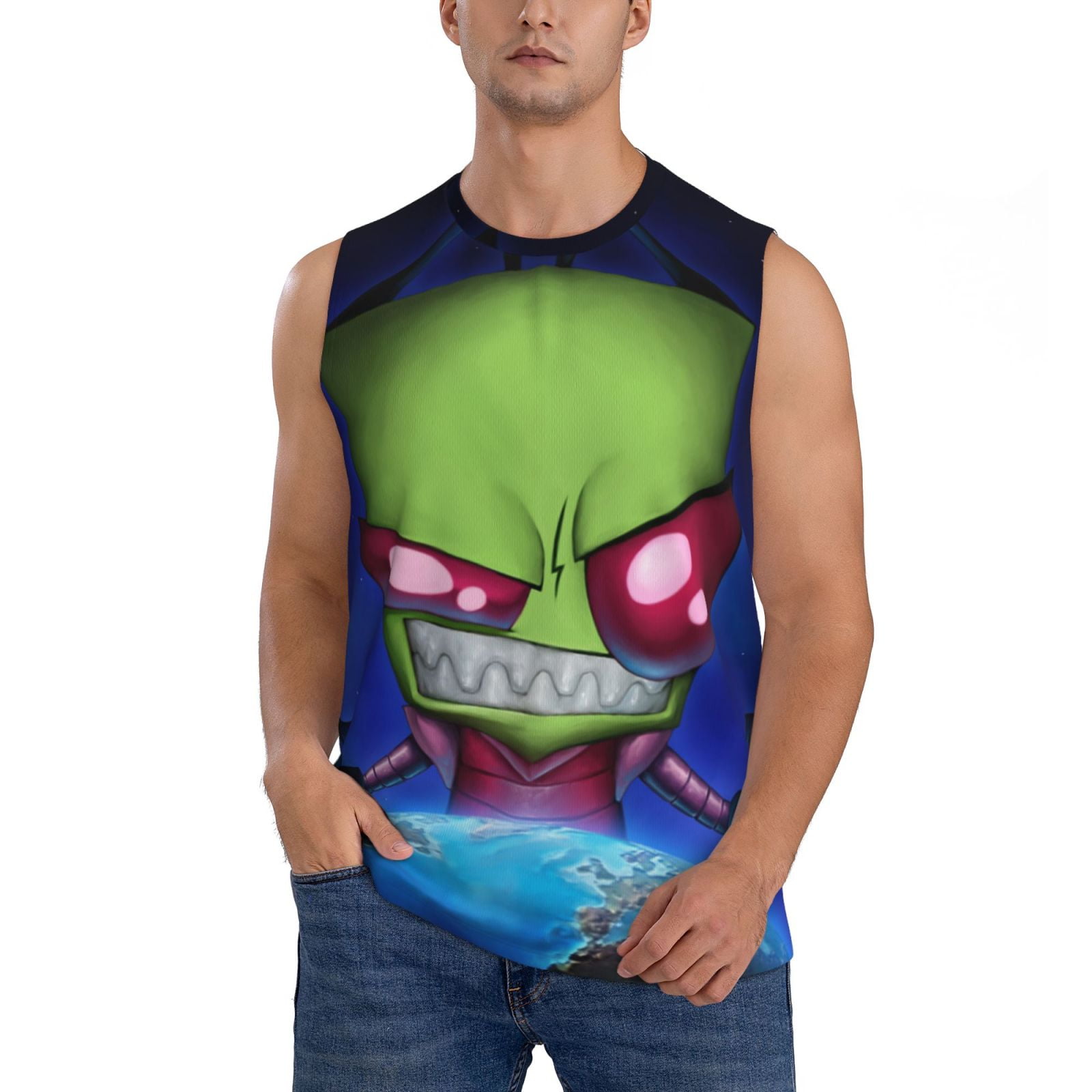 Invader Zim Men's Tank Top Lightweight Summer Sleeveless Tee Shirt ...