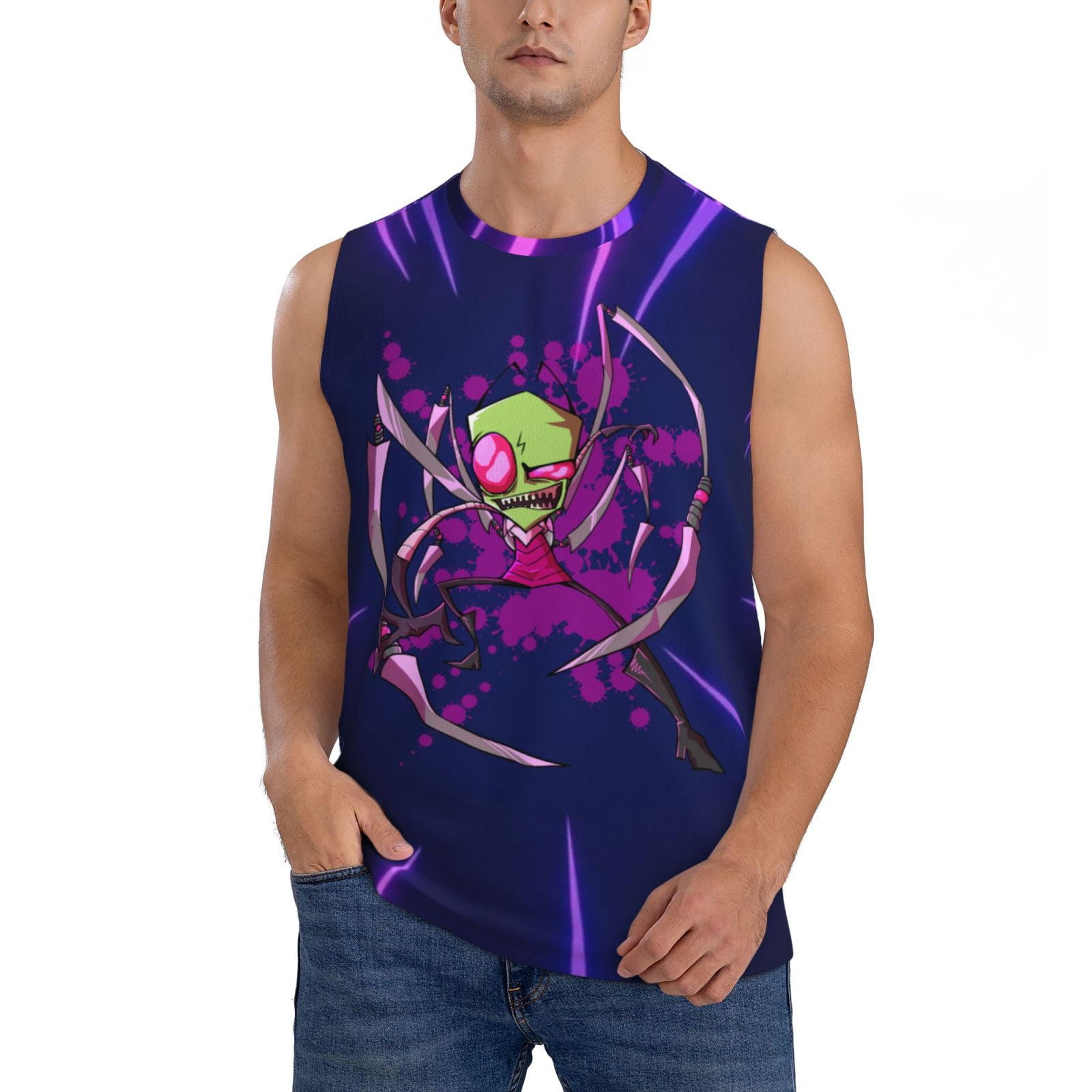 Invader Zim Men's Tank Top Lightweight Summer Sleeveless Tee Shirt ...