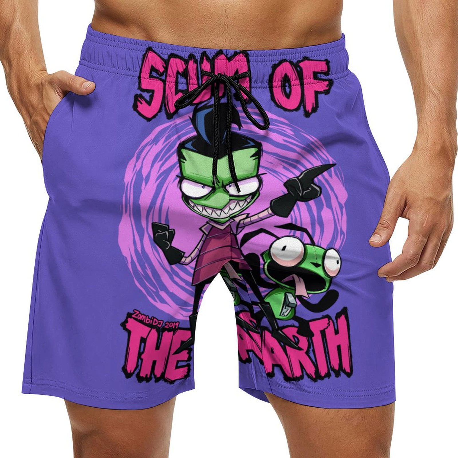 Invader Zim Mens Board Shorts Quick Dry Swim Trunk Lightweight Soft ...