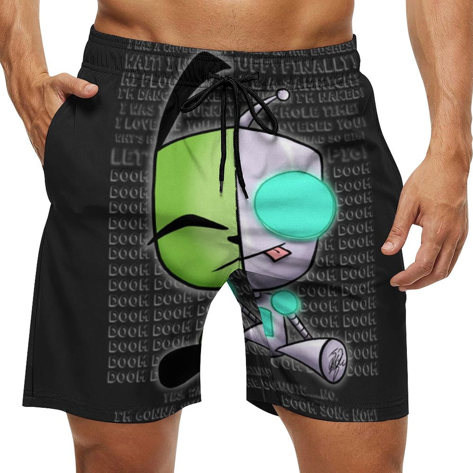 Invader Zim Mens Board Shorts Quick Dry Swim Trunk Lightweight Soft ...