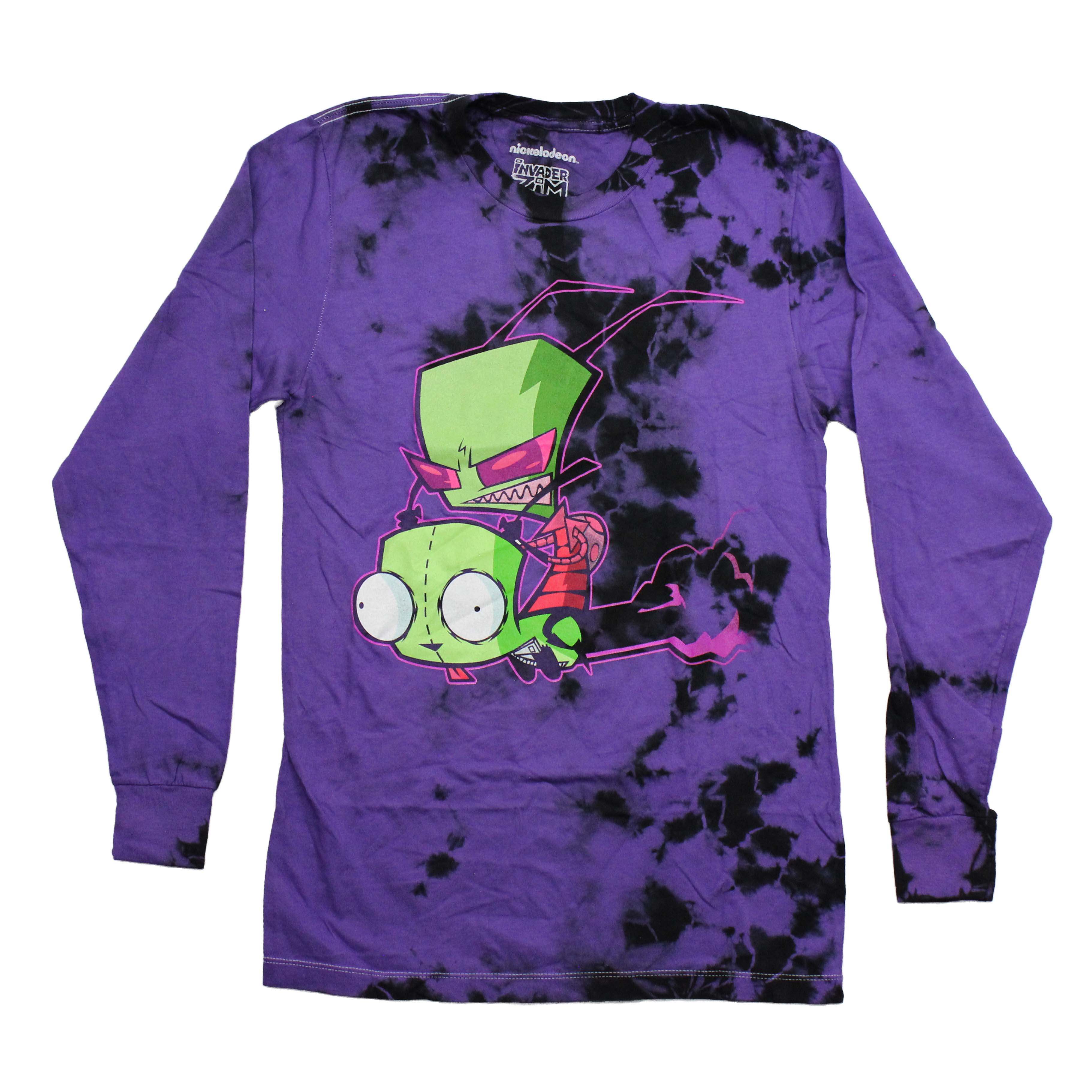 Invader Zim Mens Long Sleeve T-Shirt -Zim Riding Gir Tie Dye (Medium ...