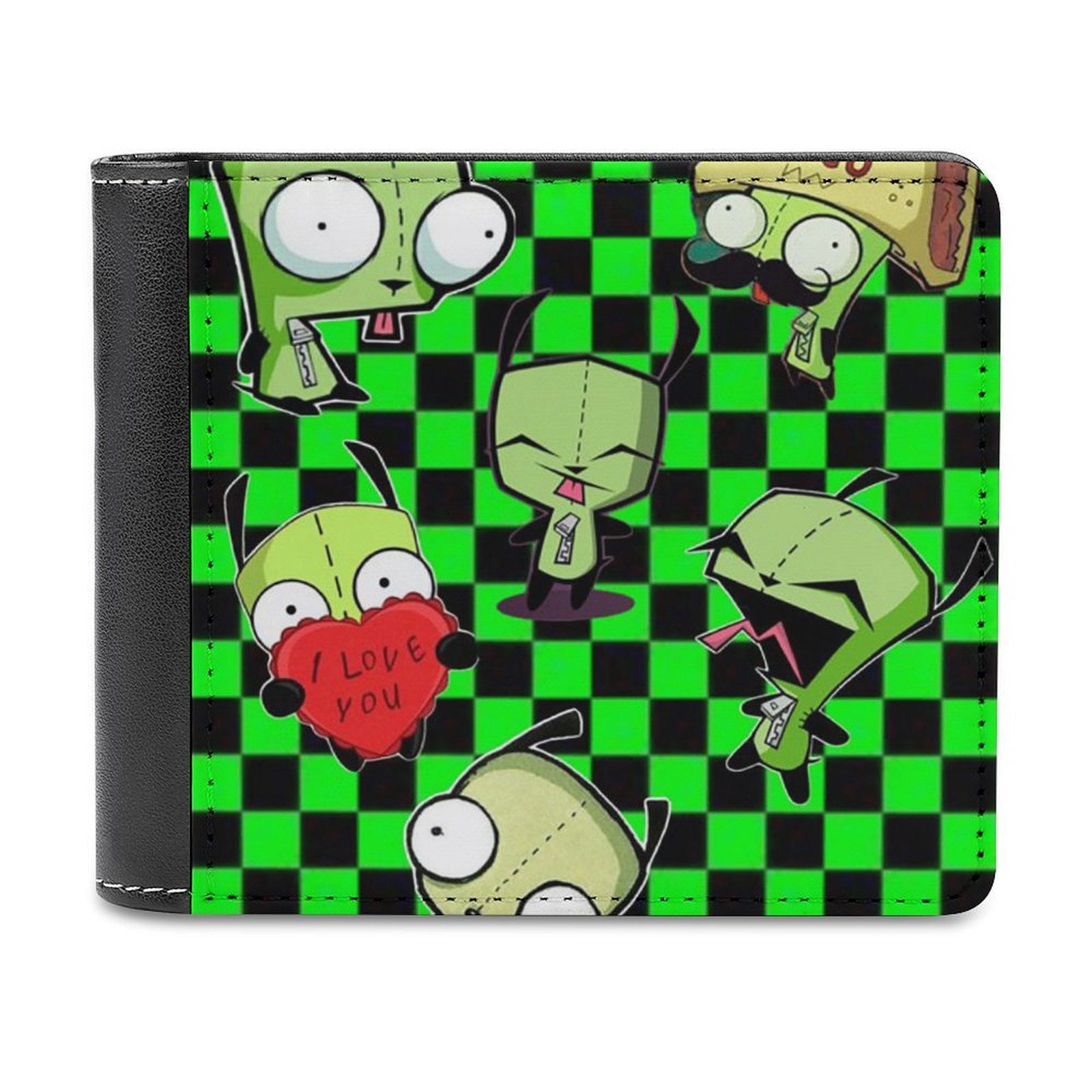 Invader Zim Mens Wallet Genuine Leather Bifold Extra Capacity Bifold ...