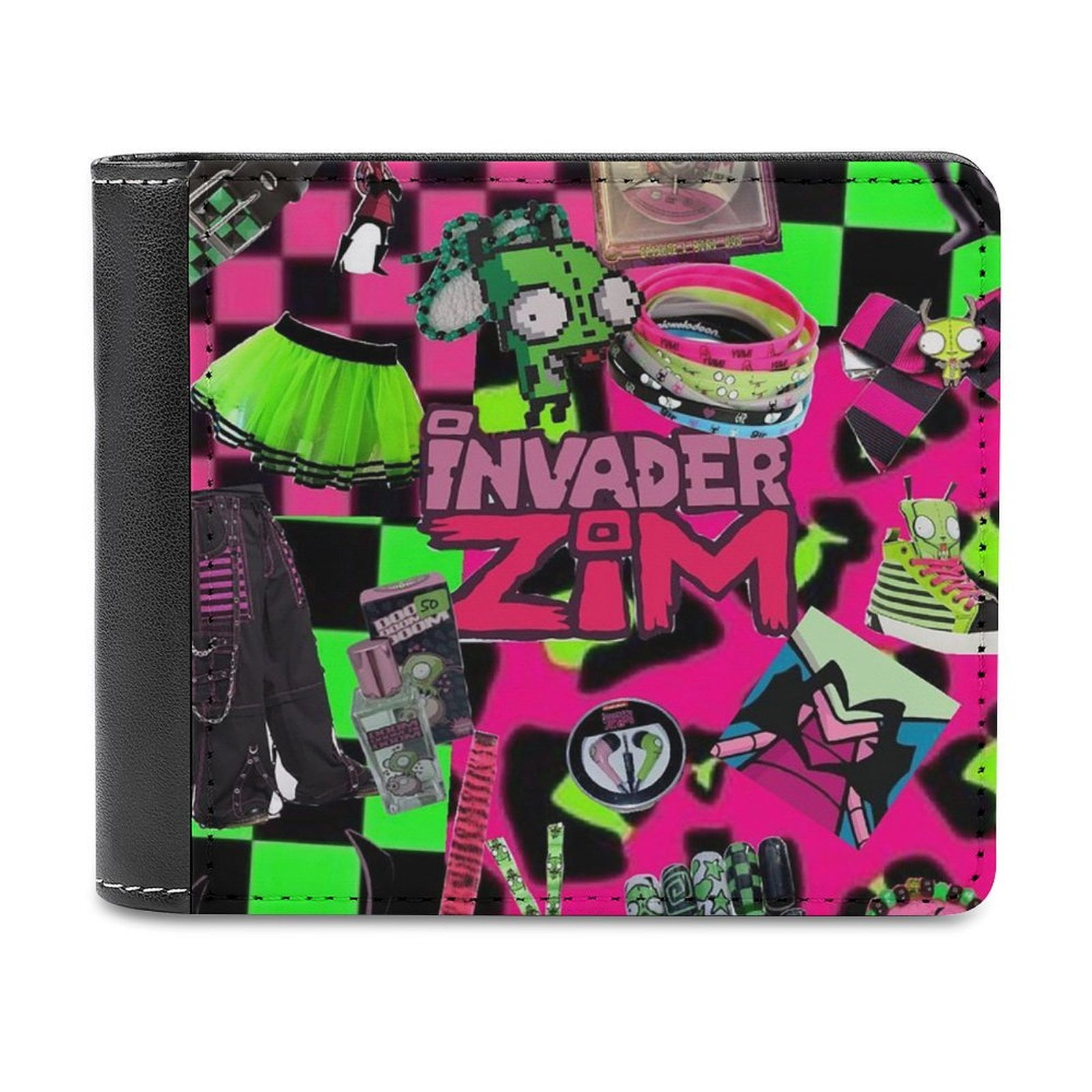 Invader Zim Mens Wallet Genuine Leather Bifold Extra Capacity Bifold ...