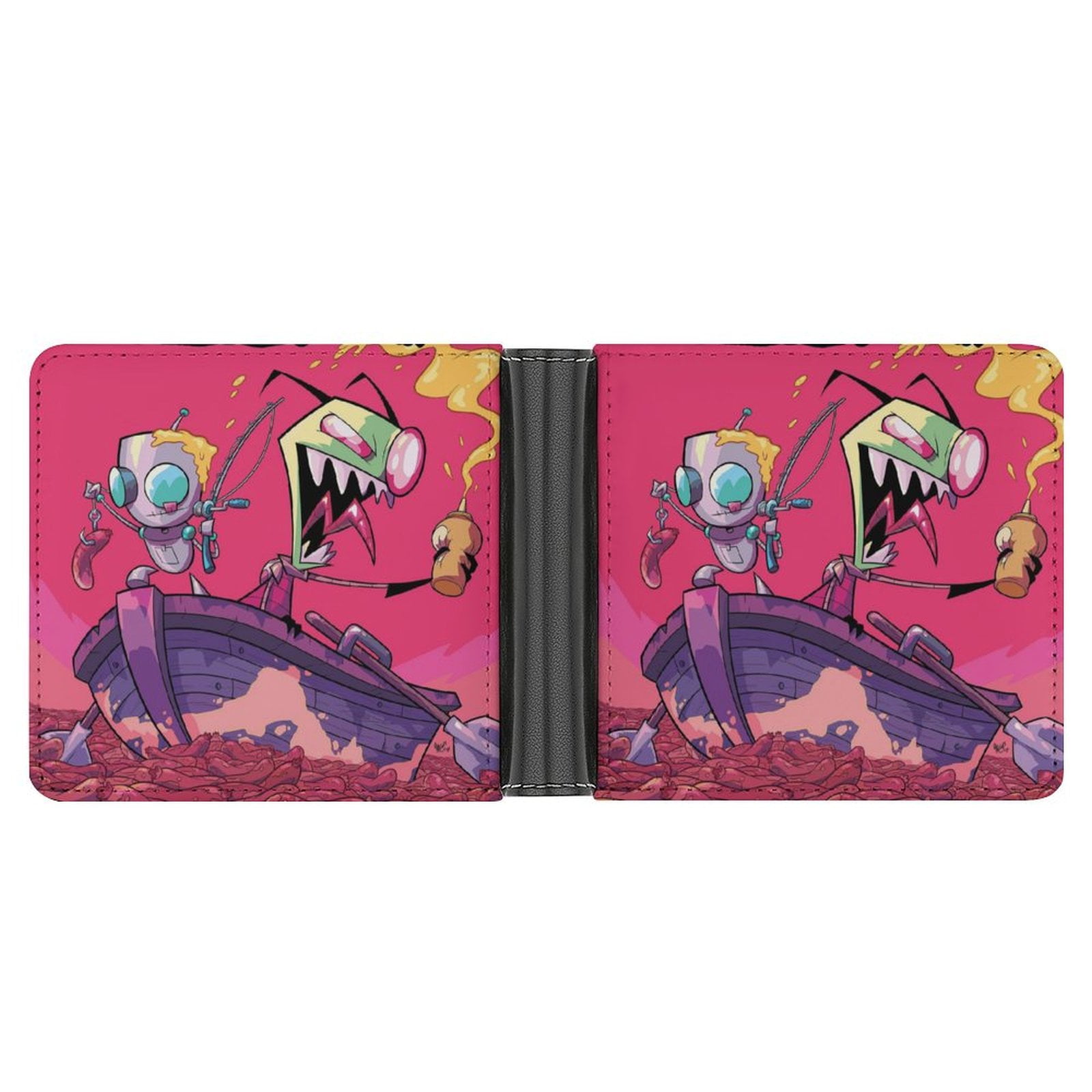 Invader Zim PU Leather Bifold Wallet Money Organizers Gift With Card ...