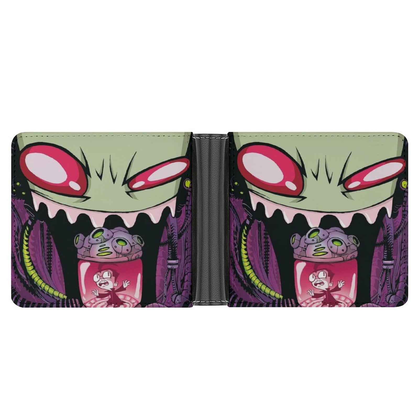 Invader Zim PU Leather Bifold Wallet Money Organizers Gift With Card ...