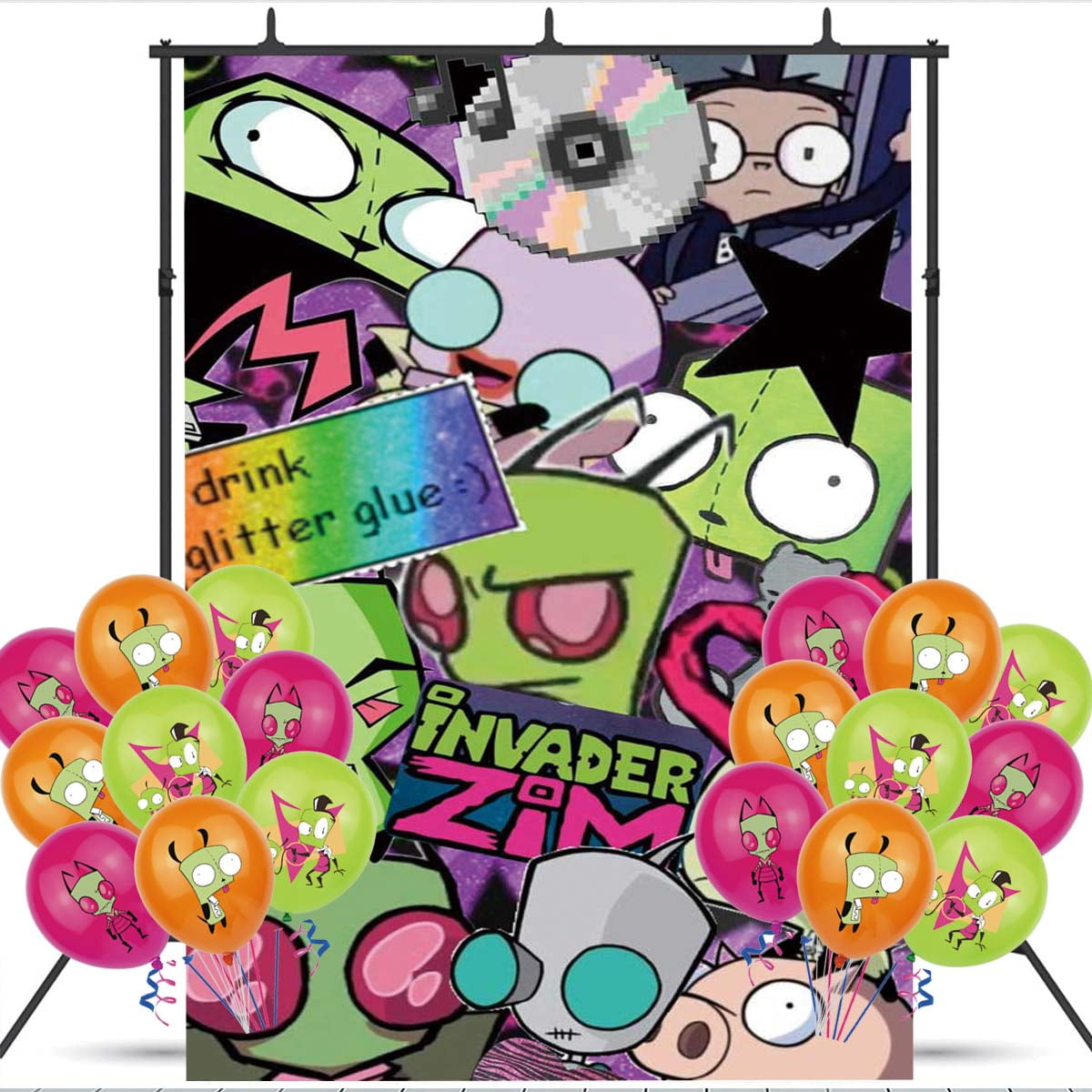 Invader Zim Party Decorations Balloons Taspestry Backdrop Banner Wall ...