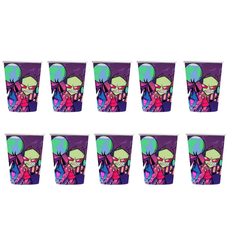 Invader Zim Party Supplies Cups Birthday Tableware Disposable Paper ...