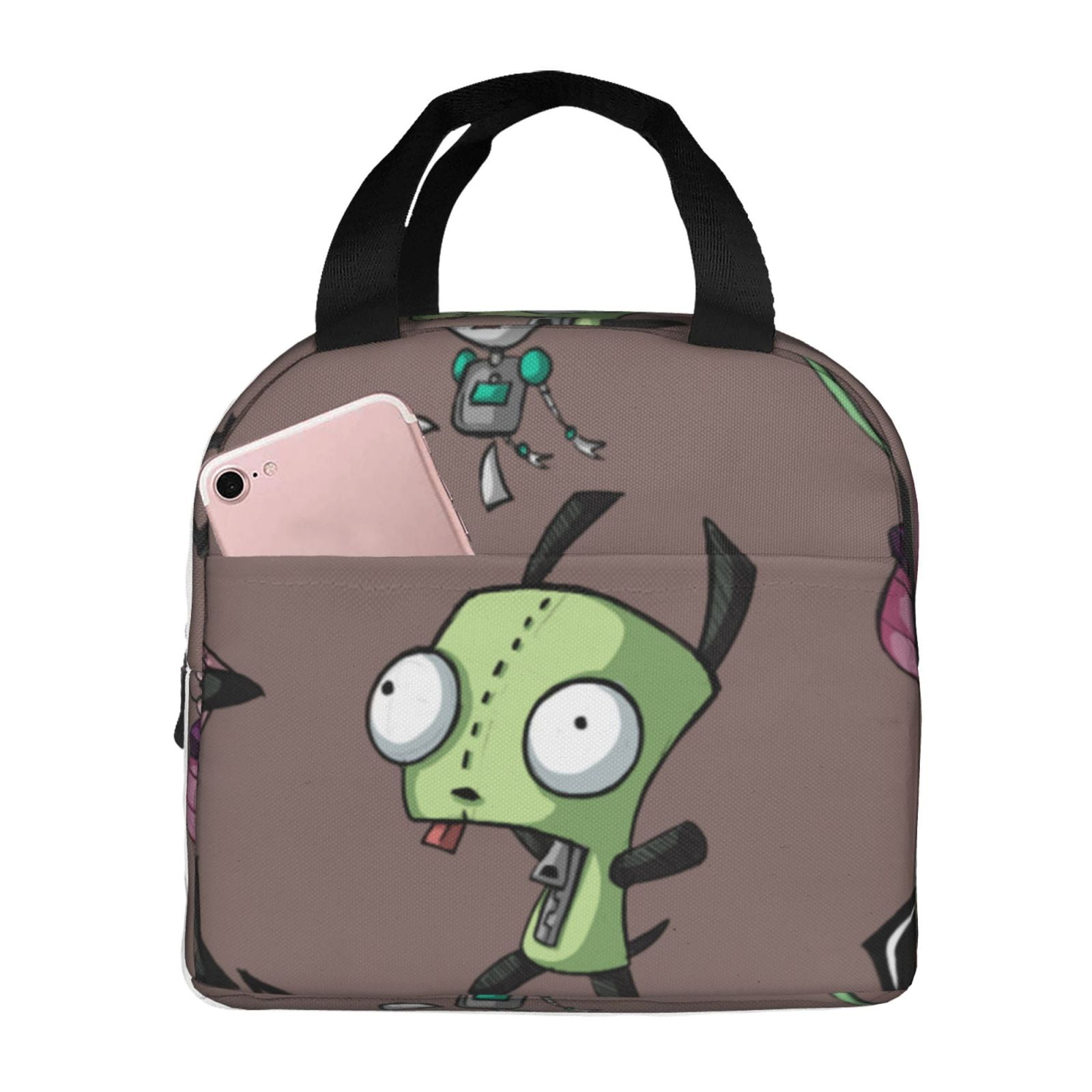 Invader Zim Pattern Lunch Bag Reusable Portable Lunch Box Insulated ...