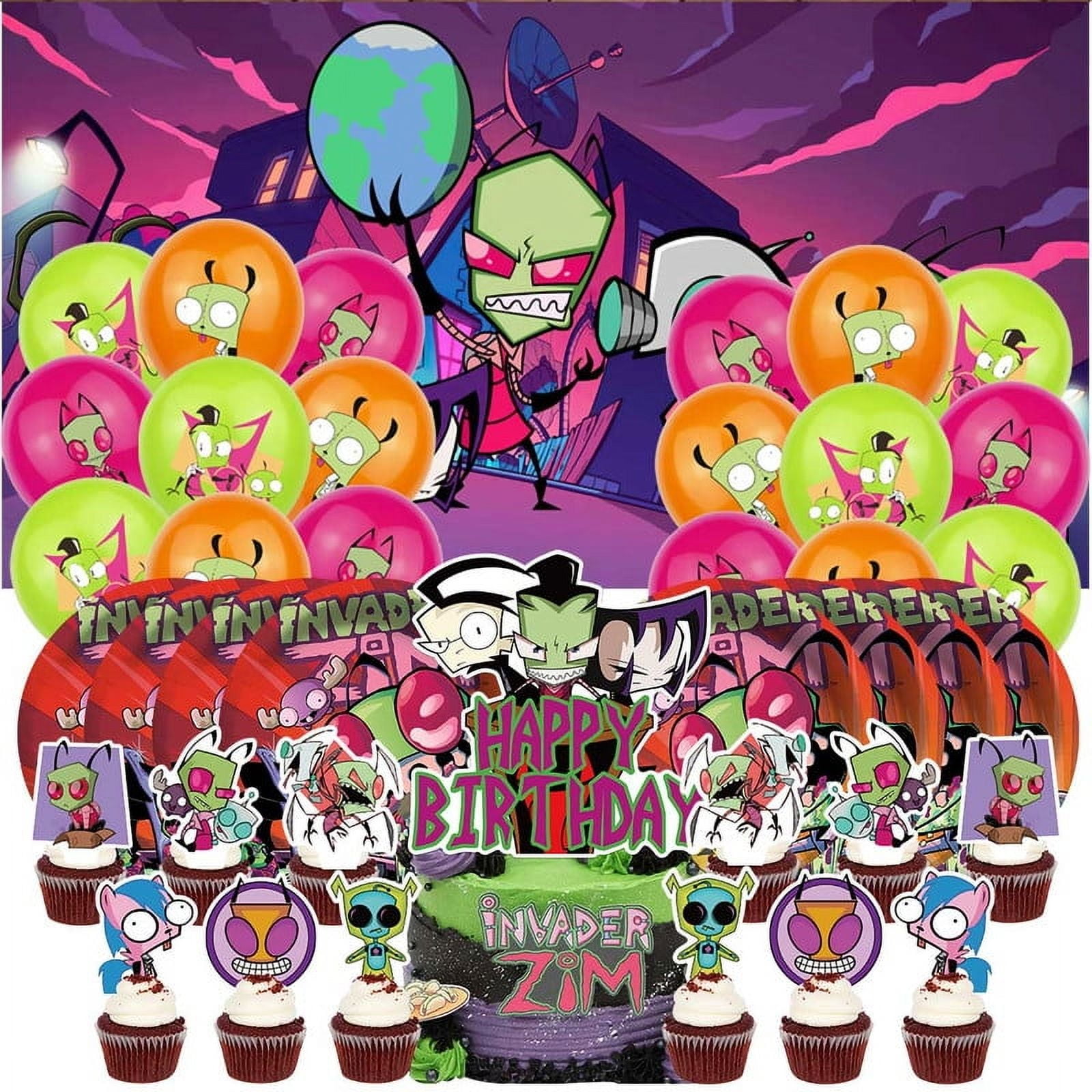 Invader Zim Plates Balloons Party Supplies Plates Cake Toppers ...