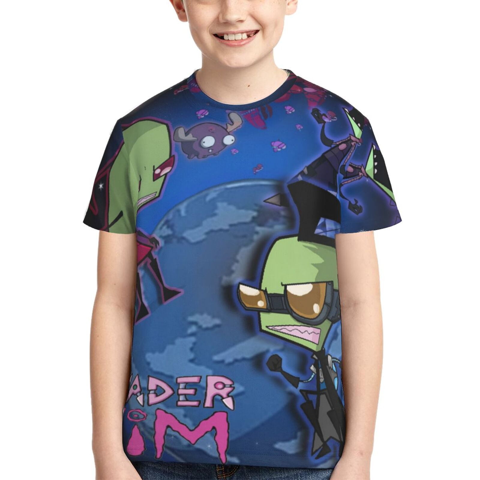 Invader Zim Poster Youth Unisex T-Shirt Crewneck Short Sleeve Double ...