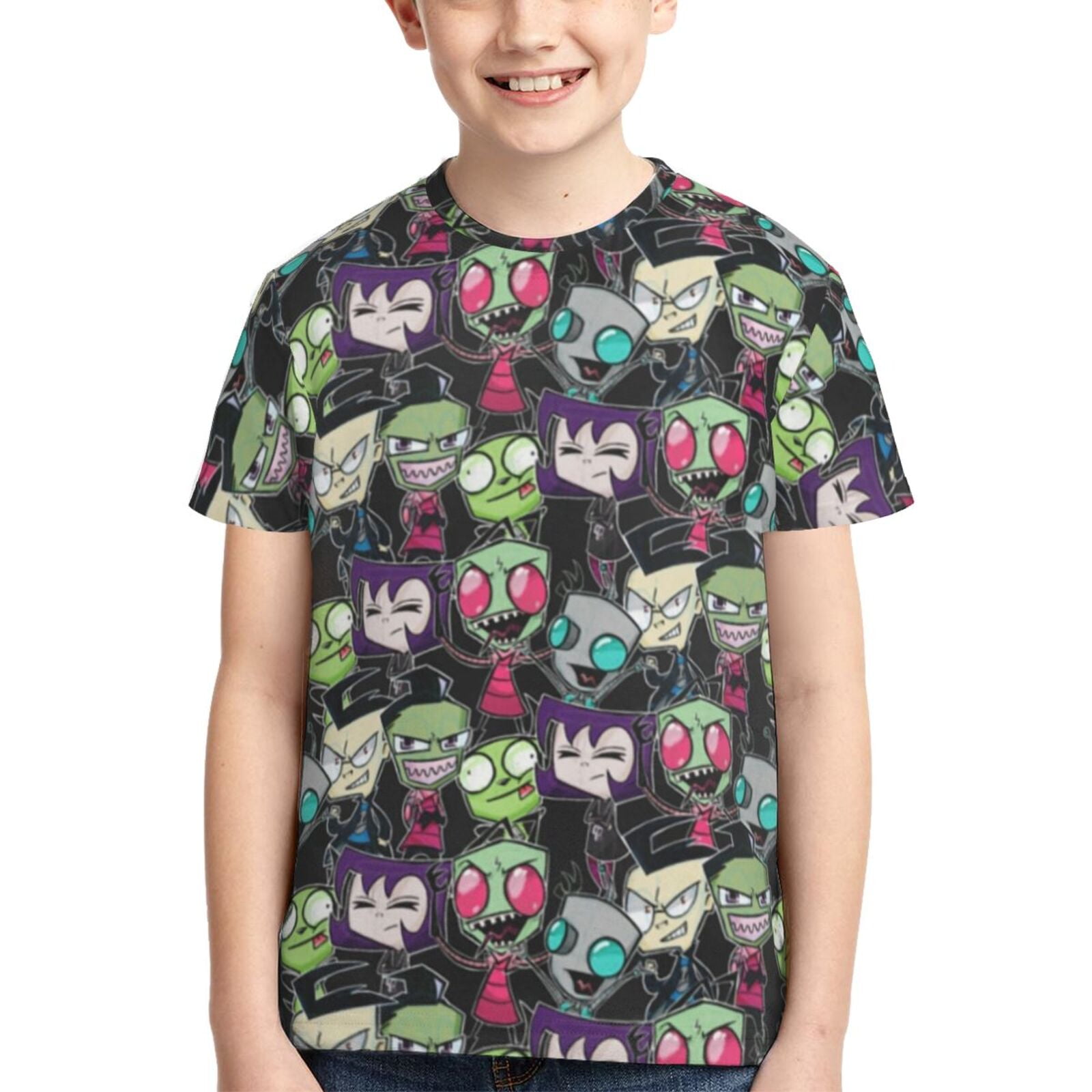 Invader Zim Poster Youth Unisex T-Shirt Crewneck Short Sleeve Double ...