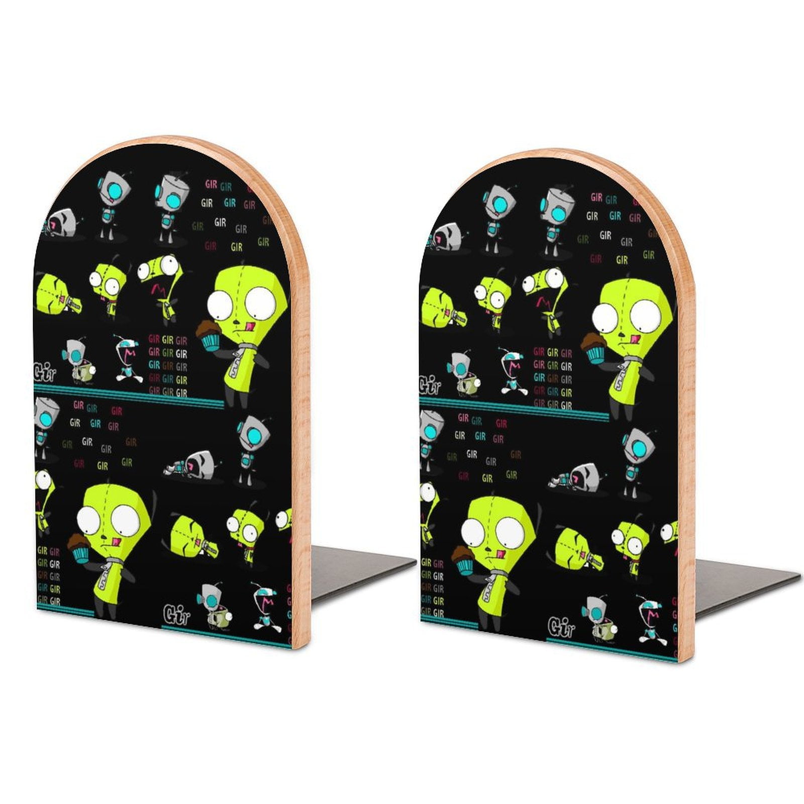 Invader Zim Show Planet Bookends Wood Book Divider Decor Shelves Non ...