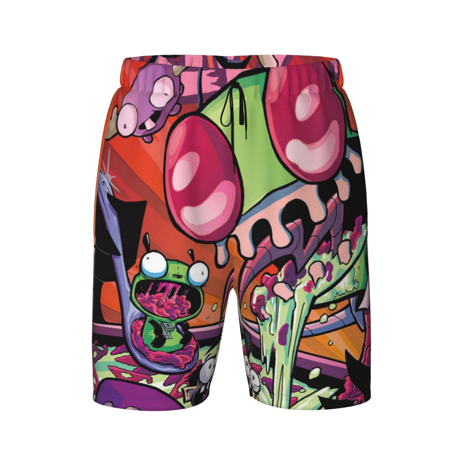 Invader Zim Teen Swim Trunks Summer Beach Board Shorts Double Layered ...