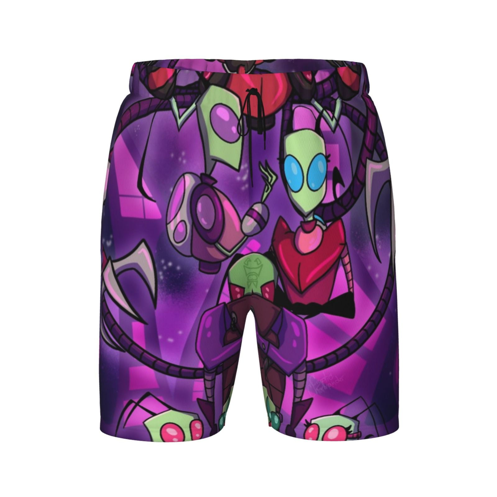 Invader Zim Teen Swim Trunks Summer Beach Board Shorts Double Layered ...