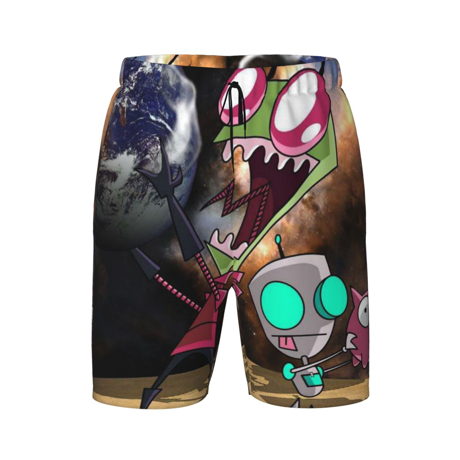 Invader Zim Teen Swim Trunks Summer Beach Board Shorts Double Layered ...