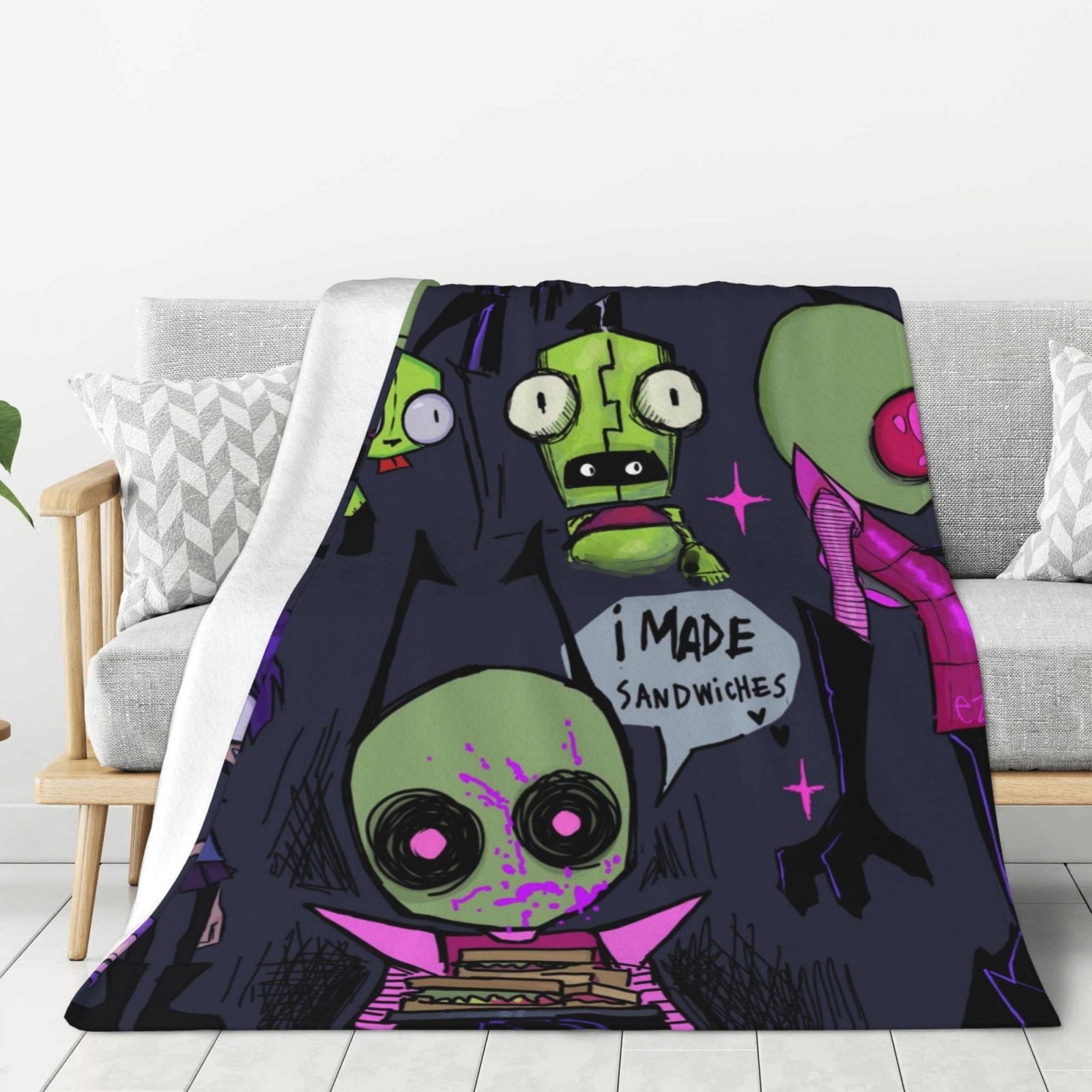 Invader Zim Thick Blanket Cozy Soft Fuzzy Anti-pilling Flannel Throw ...