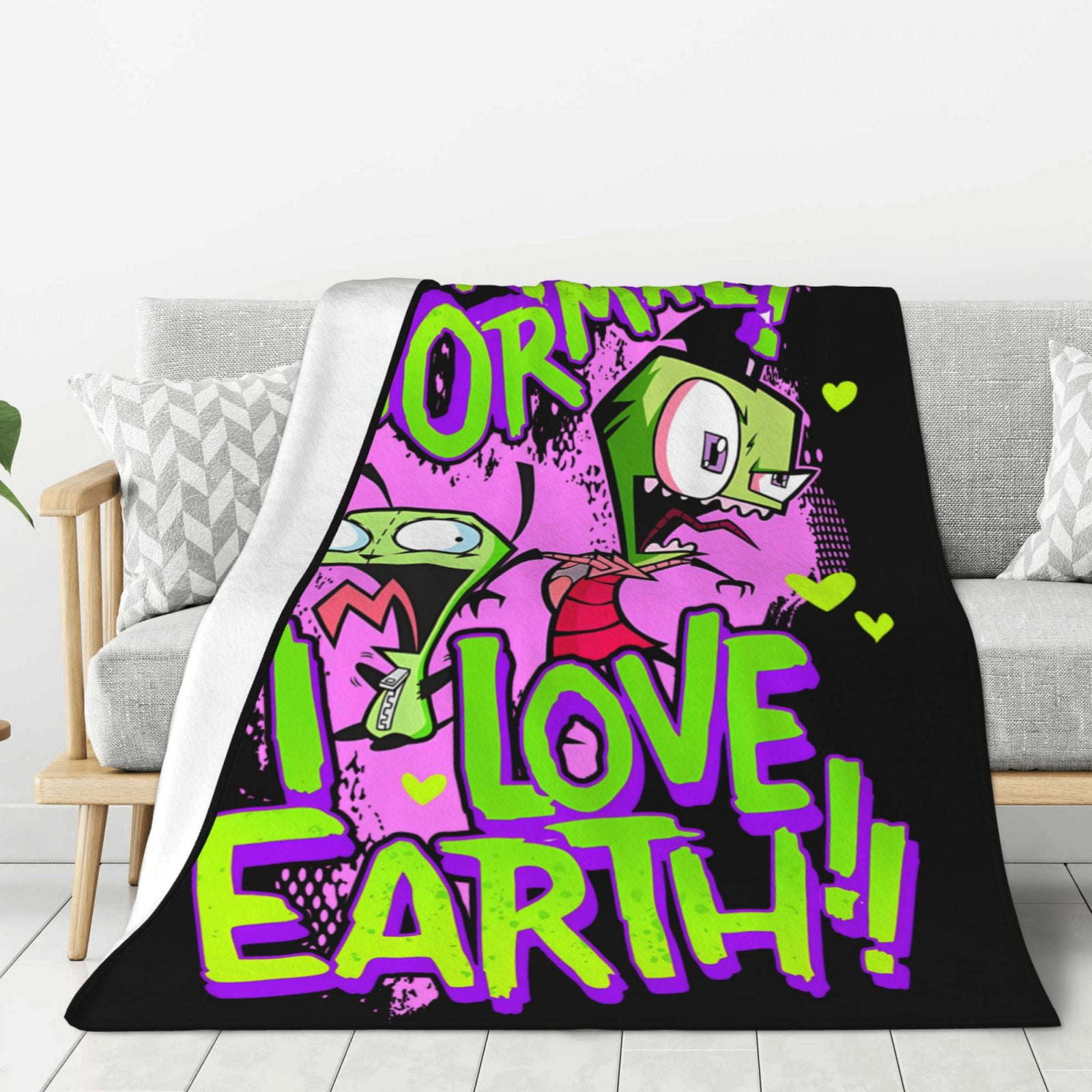 Invader Zim Thickened Flannel Blanket Anti-Wrinkle and Anti-Pilling ...