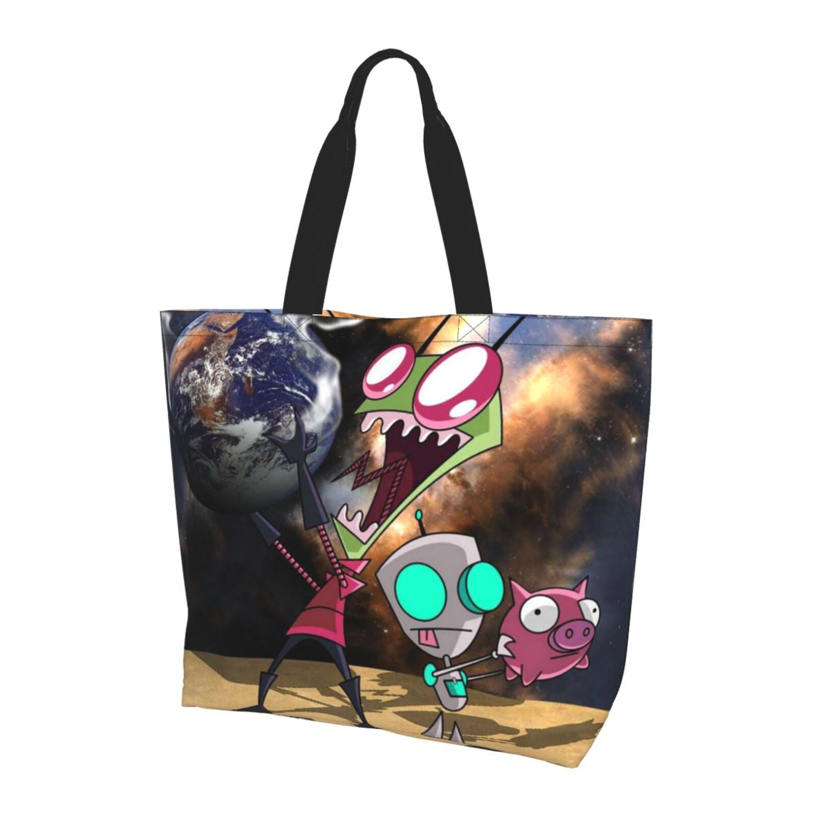 Invader Zim Tote Bags Reusable Women Shoulder Bag Grocery Bag Travel ...