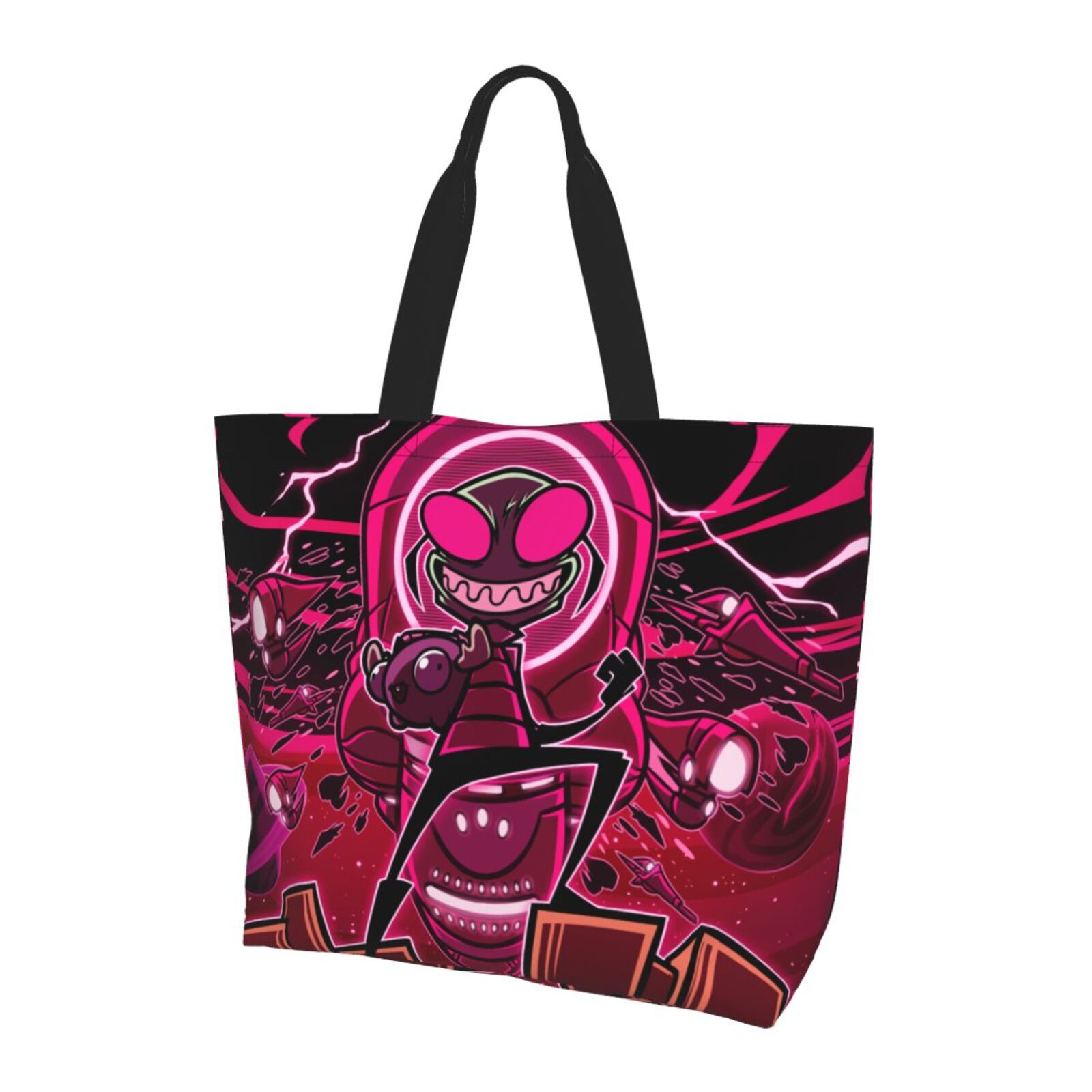 Invader Zim Tote Bags Reusable Women Shoulder Bag Grocery Bag Travel ...