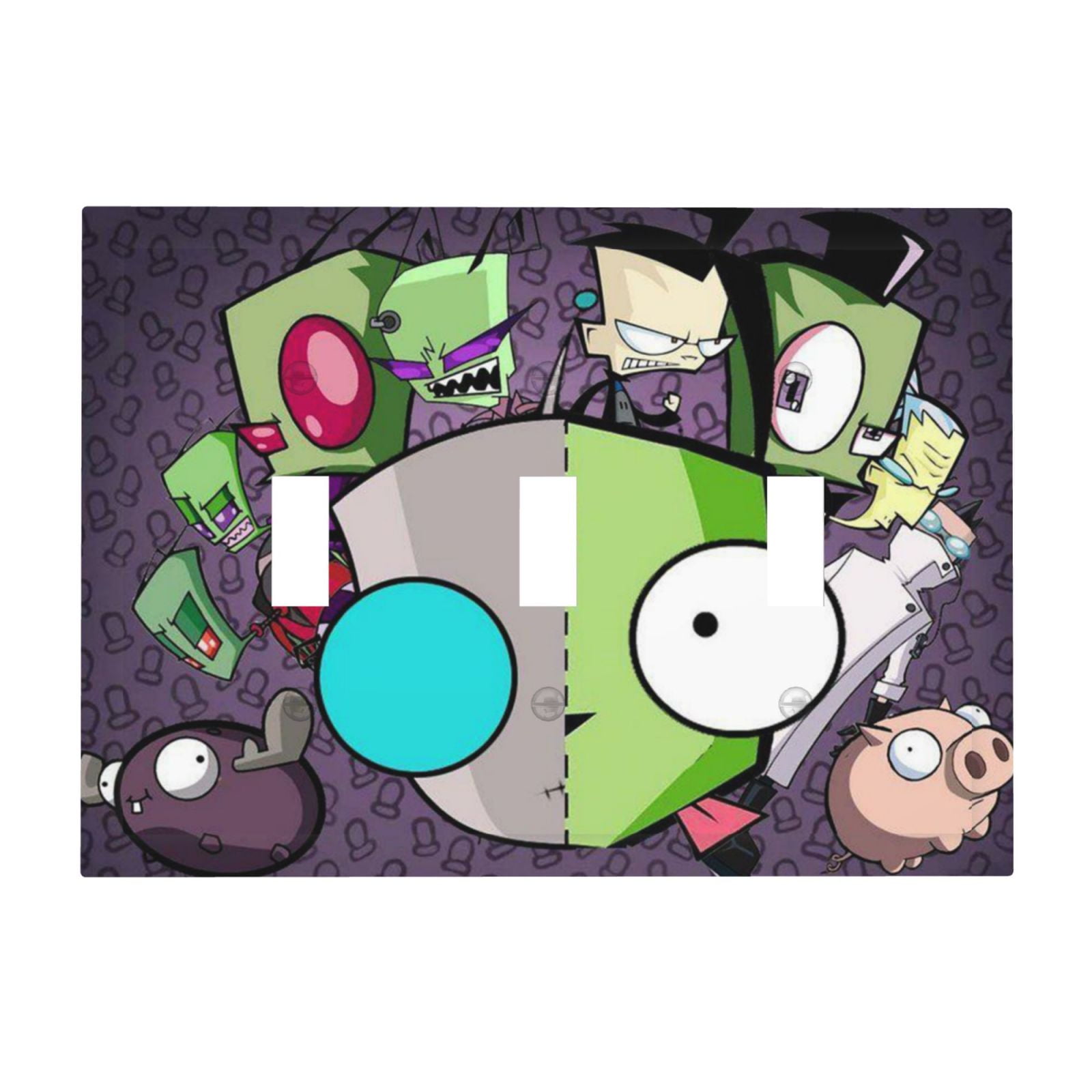 Invader Zim Wall Plate Cover 3 Gang Toggle Decorative Light Switch ...
