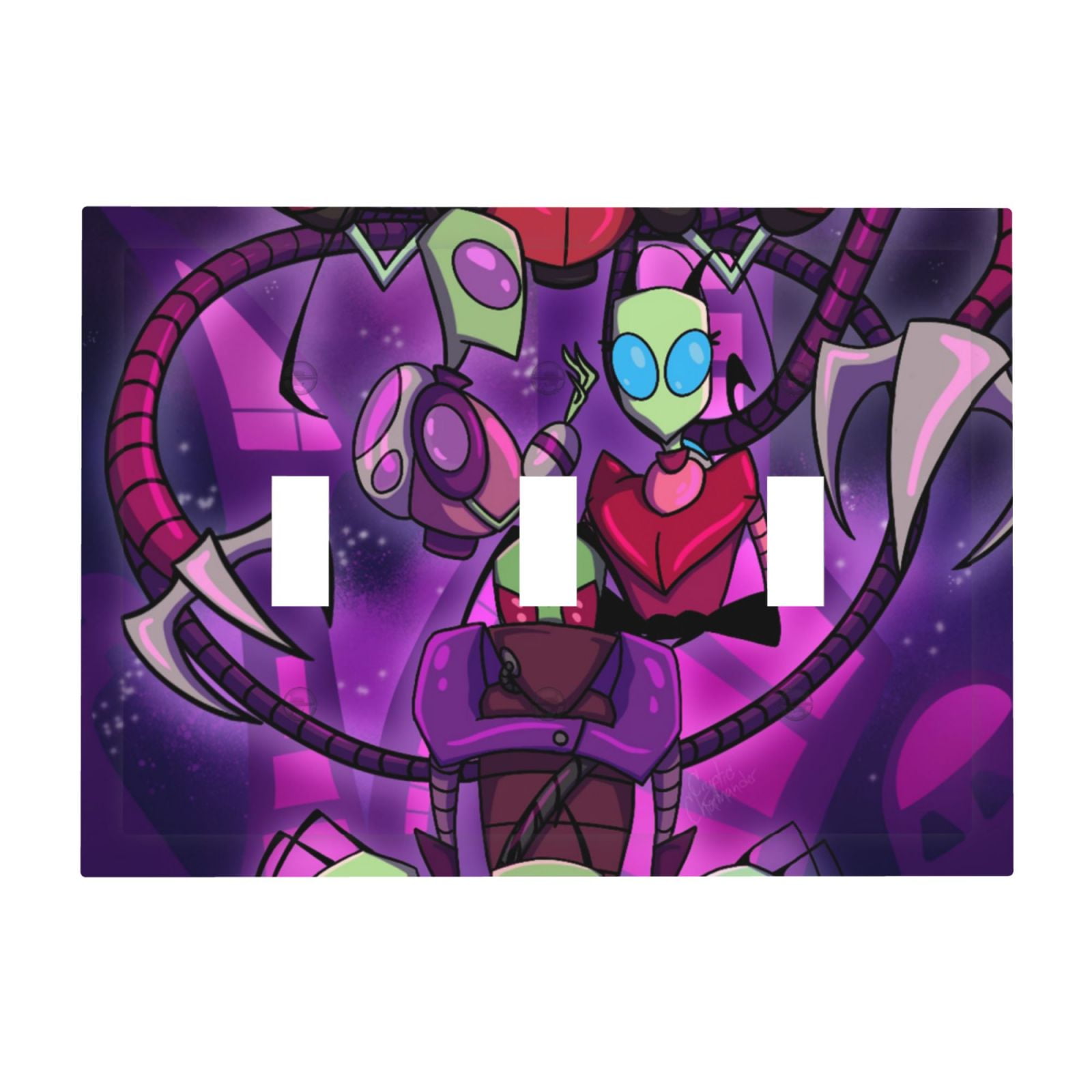 Invader Zim Wall Plate Cover 3 Gang Toggle Decorative Light Switch ...